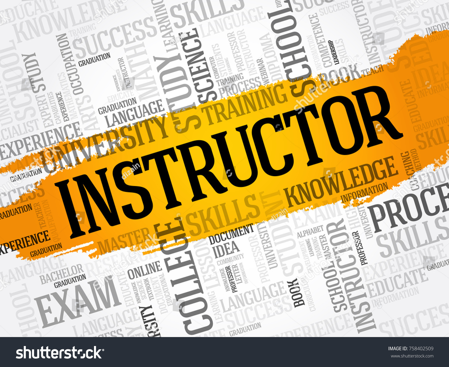Instructor Word Cloud Collage Education Concept Stock Vector (Royalty ...