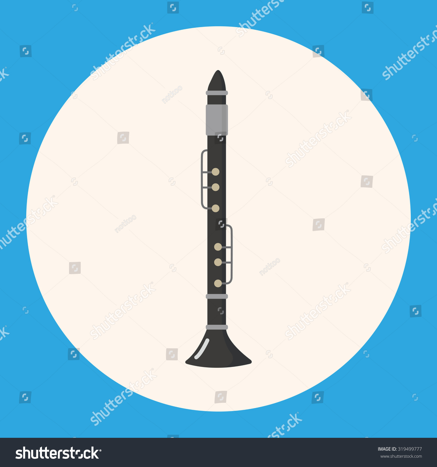 Instrument Clarinet Cartoon Theme Elements Stock Vector (Royalty Free ...
