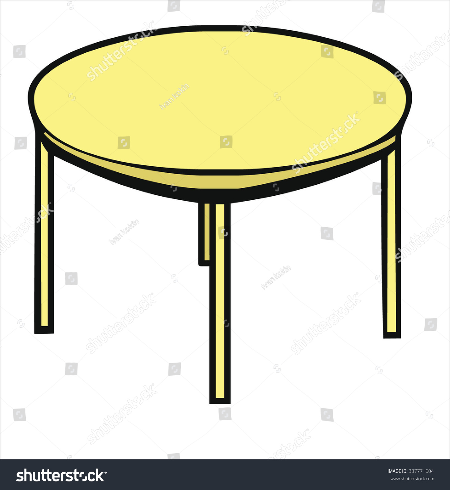 Insulated Round Table Cartoon Vector Stock Vector (Royalty Free) 387771604