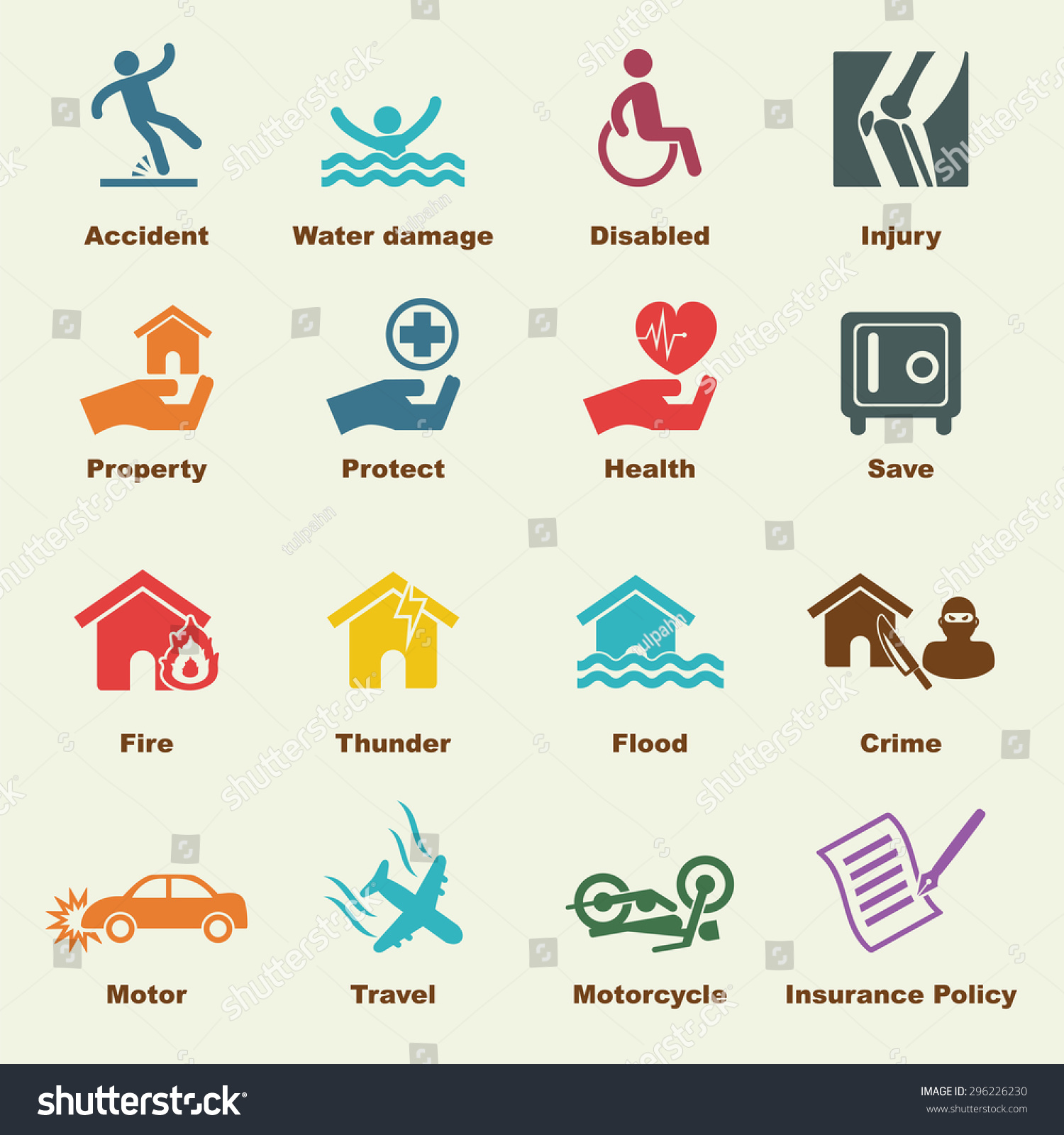 Insurance Elements Vector Infographic Icons Stock Vector (Royalty Free ...