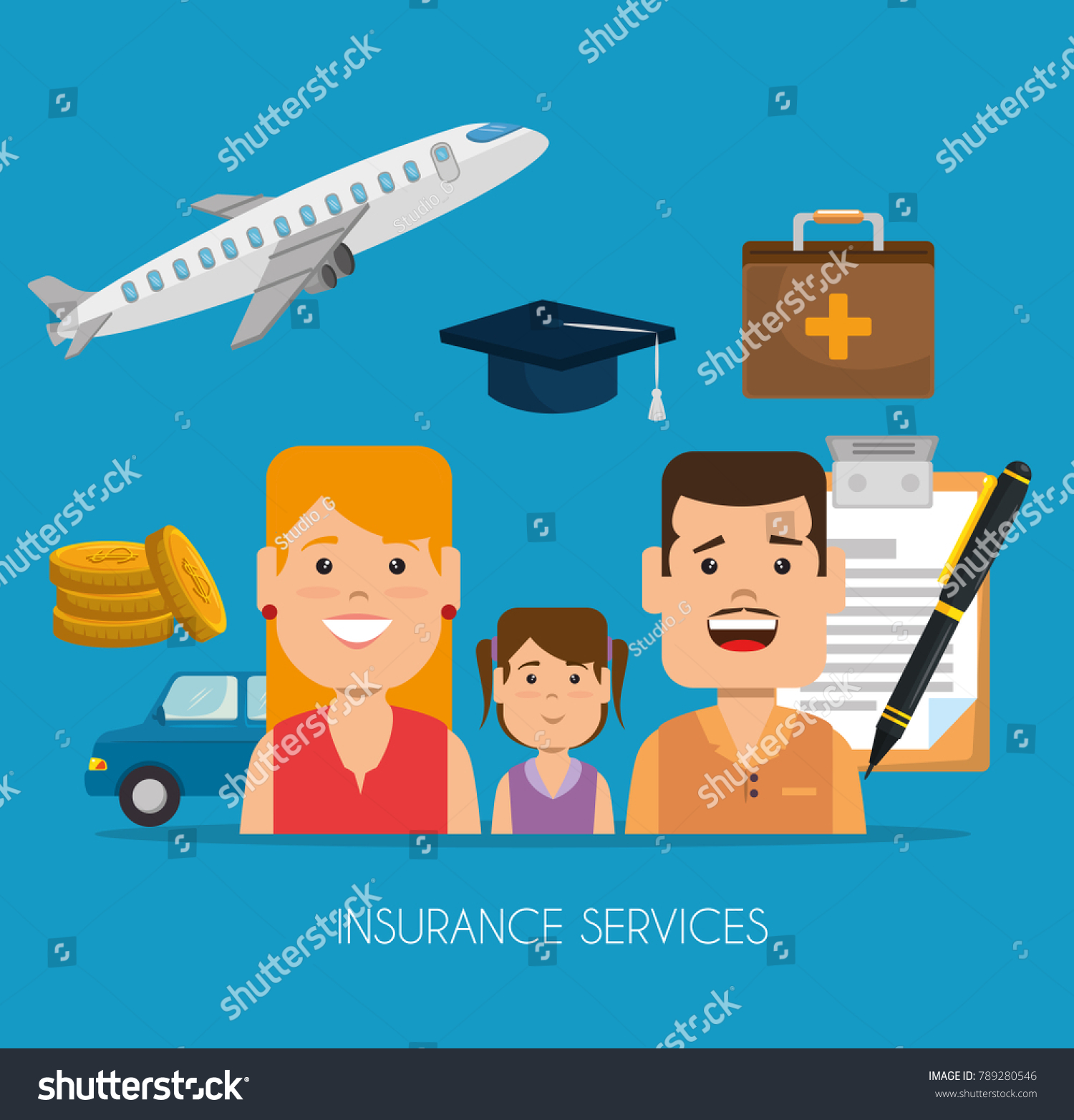 Insurance Services Concept Stock Vector (Royalty Free) 789280546 ...