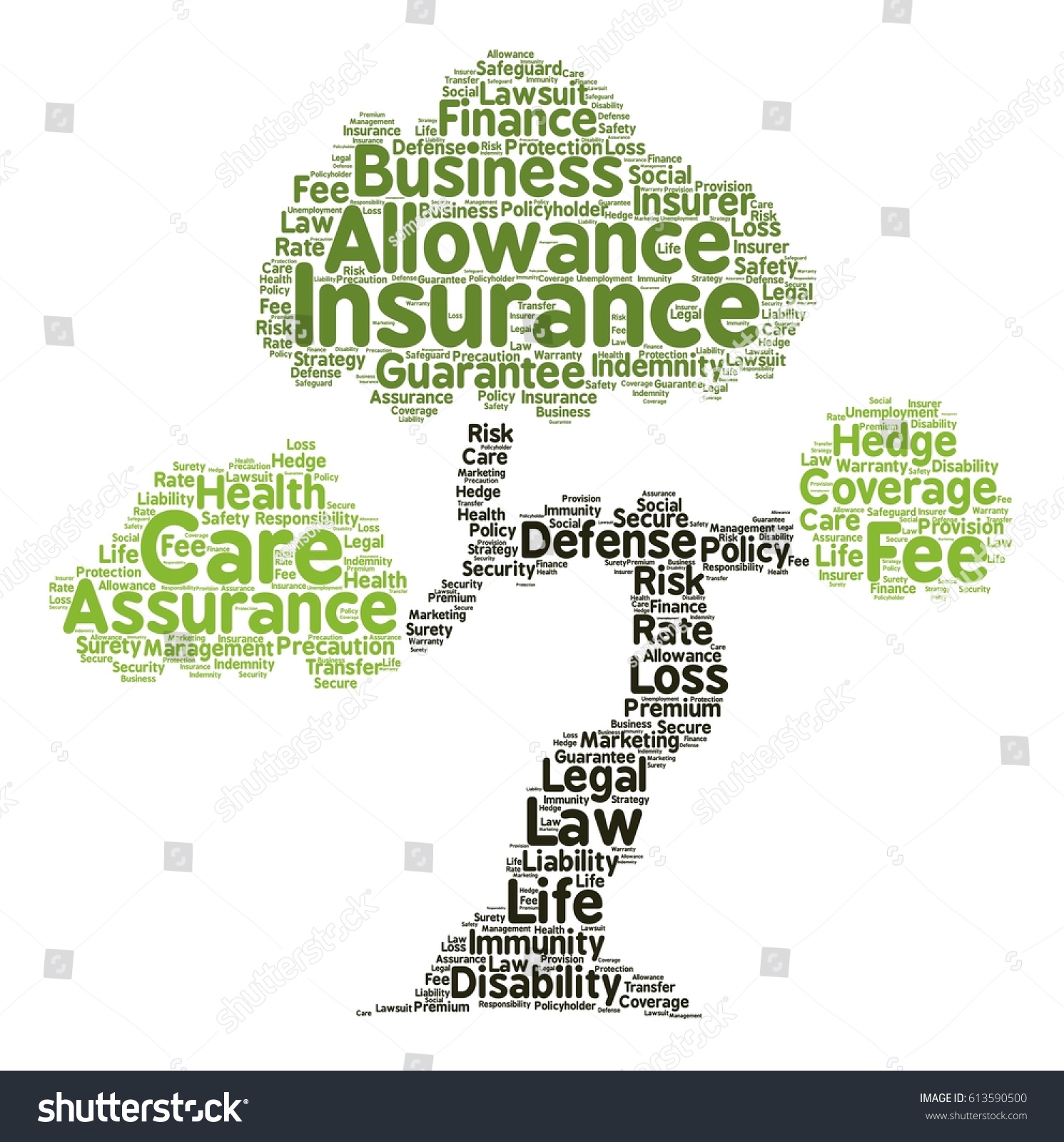 Insurance Word Cloud Tree Typography Stock Vector (Royalty Free ...