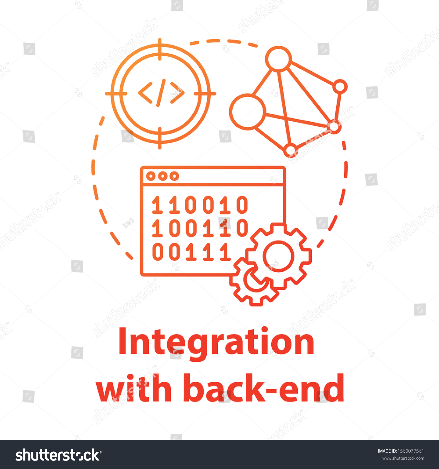 Integration Backend Concept Icon Software Development Stock Vector ...