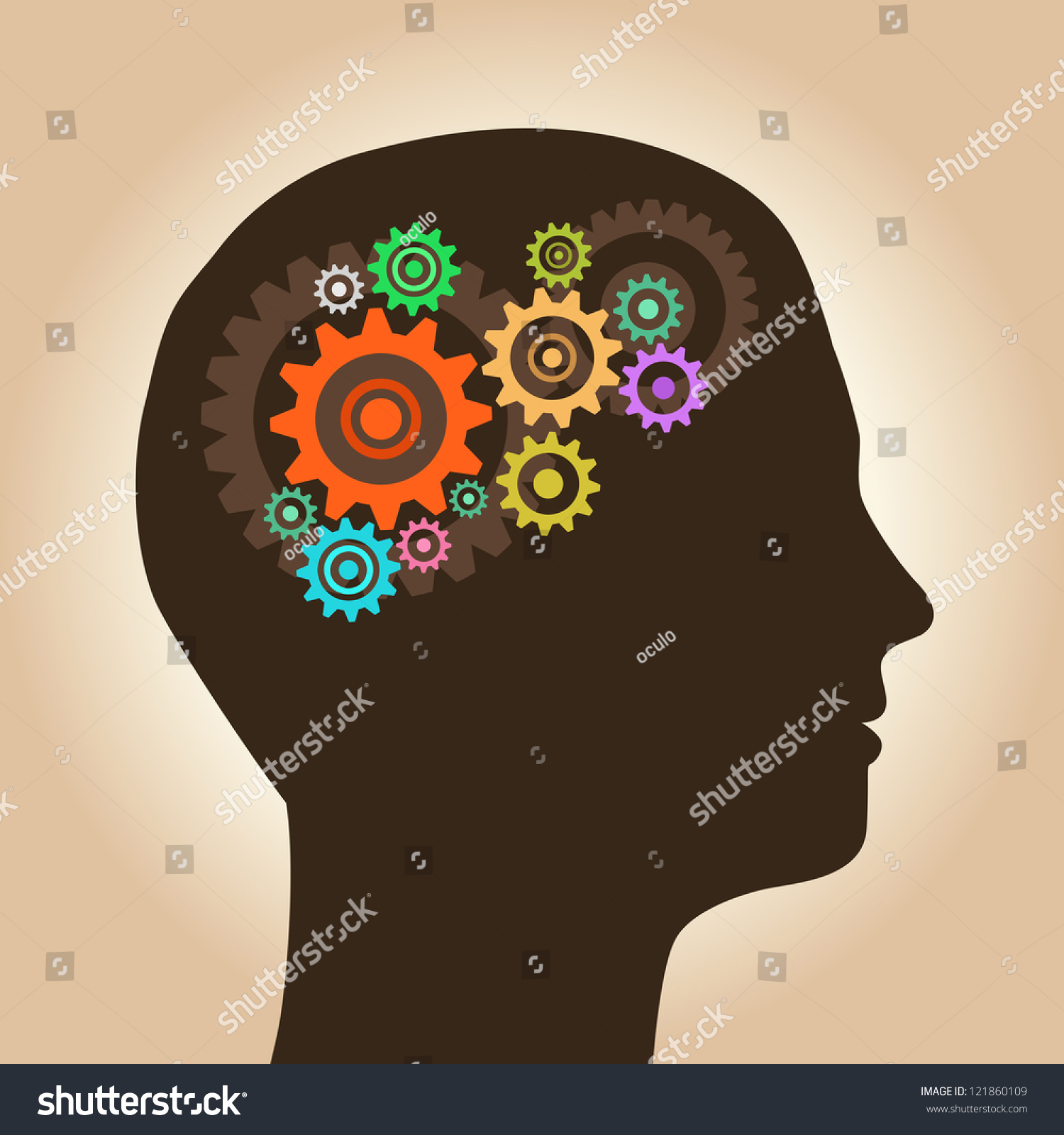 Intelligence Concept Men Ideas Gears Stock Vector (Royalty Free ...
