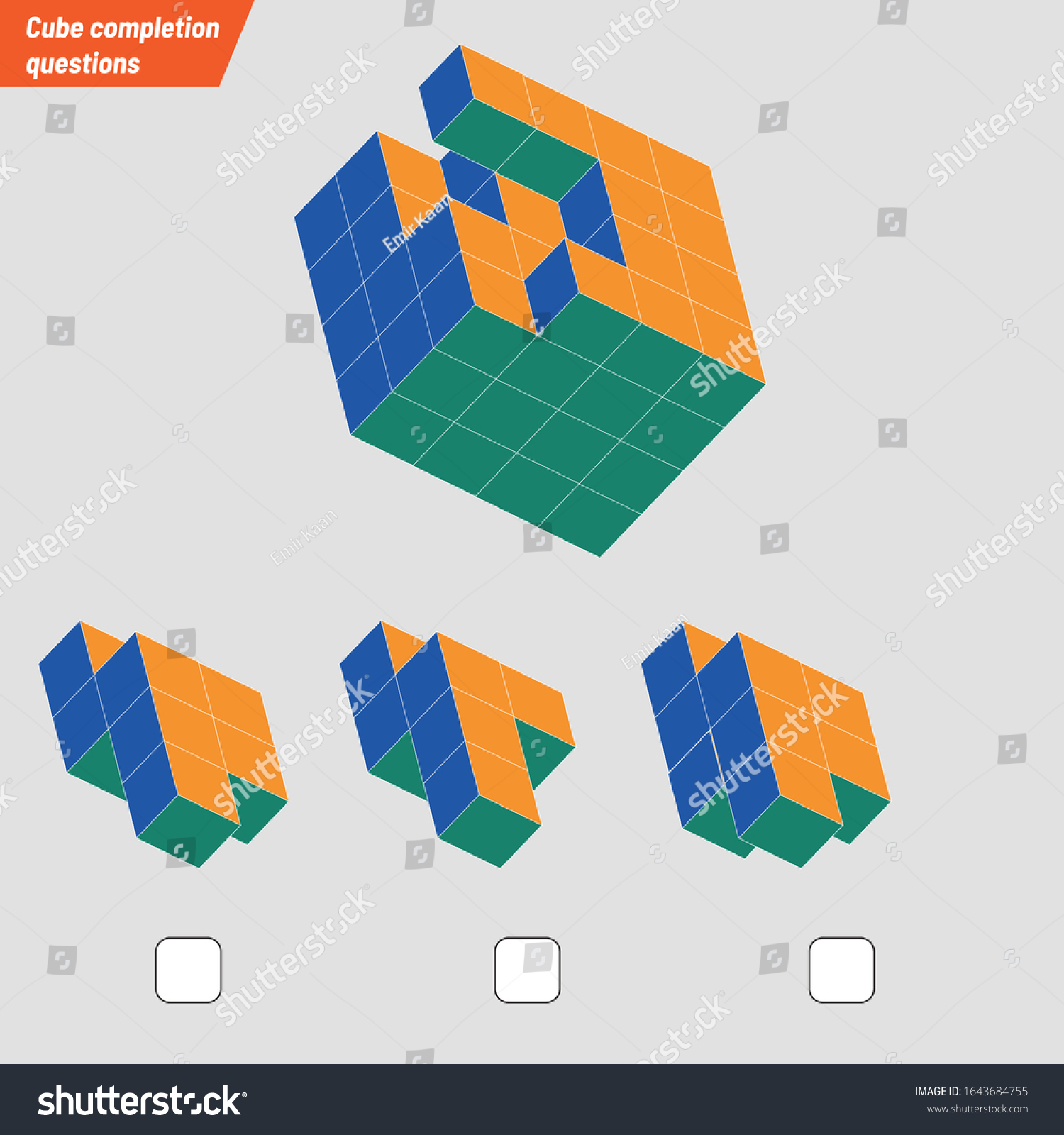 Intelligence Question Cube Completion Test Iq: vector de stock (libre ...