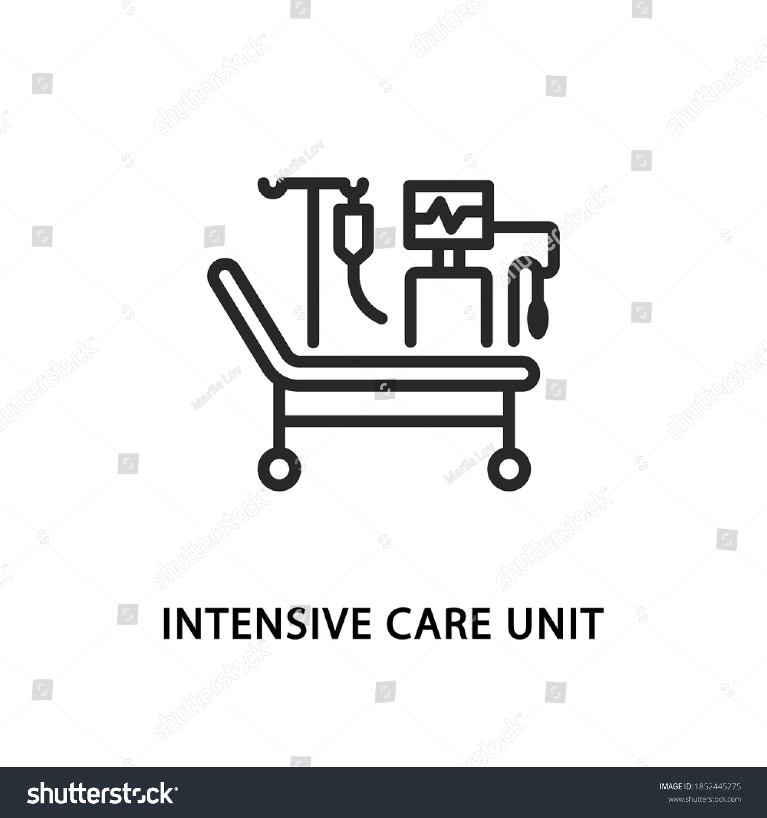 Intensive Care Unit Flat Line Icon Stock Vector (Royalty Free ... Intensive Care Unit Flat Line Icon Stock Vector (Royalty Free ...