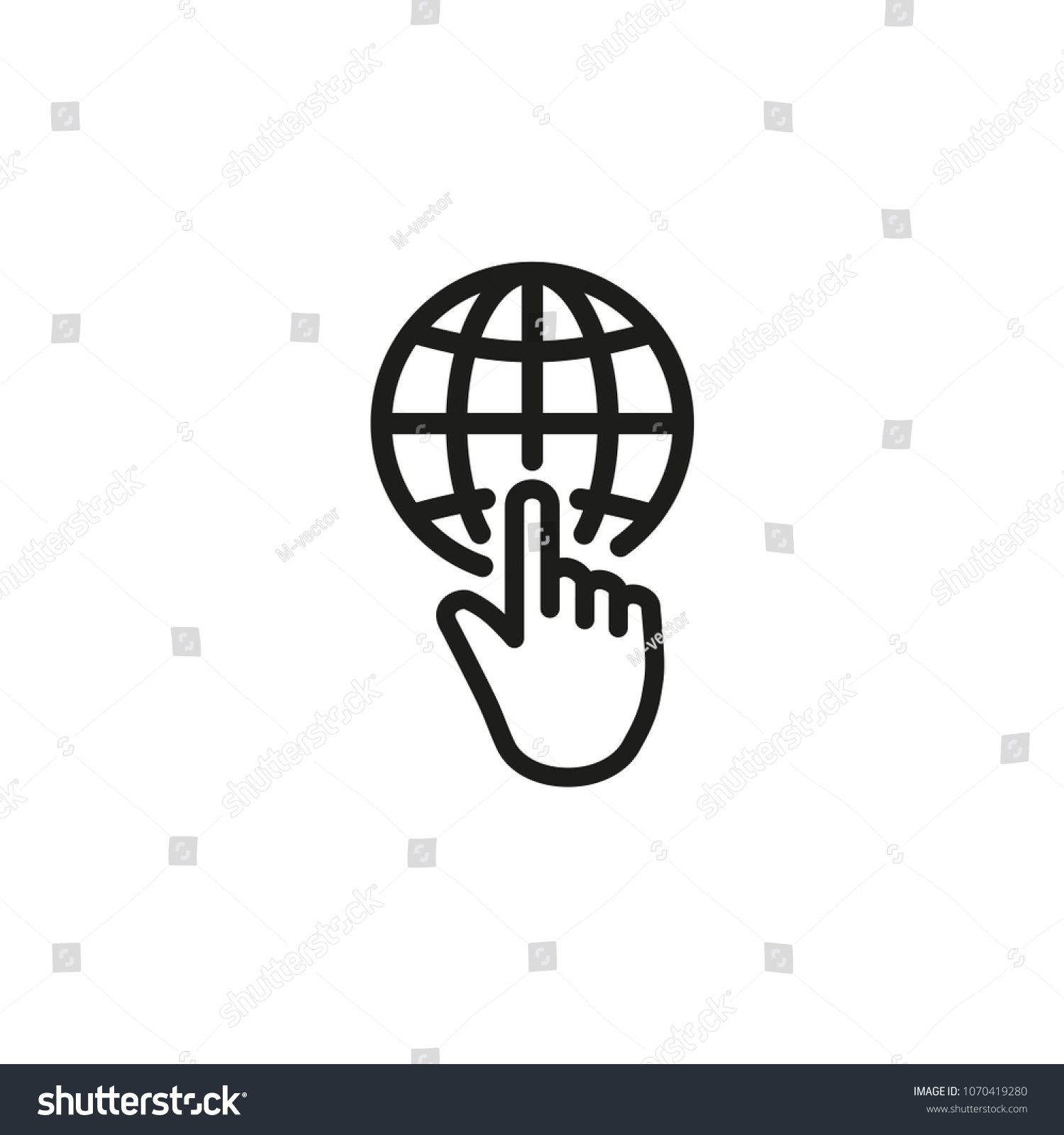 Interaction Icon Finger Touch Interact Symbol Stock Vector (Royalty ...