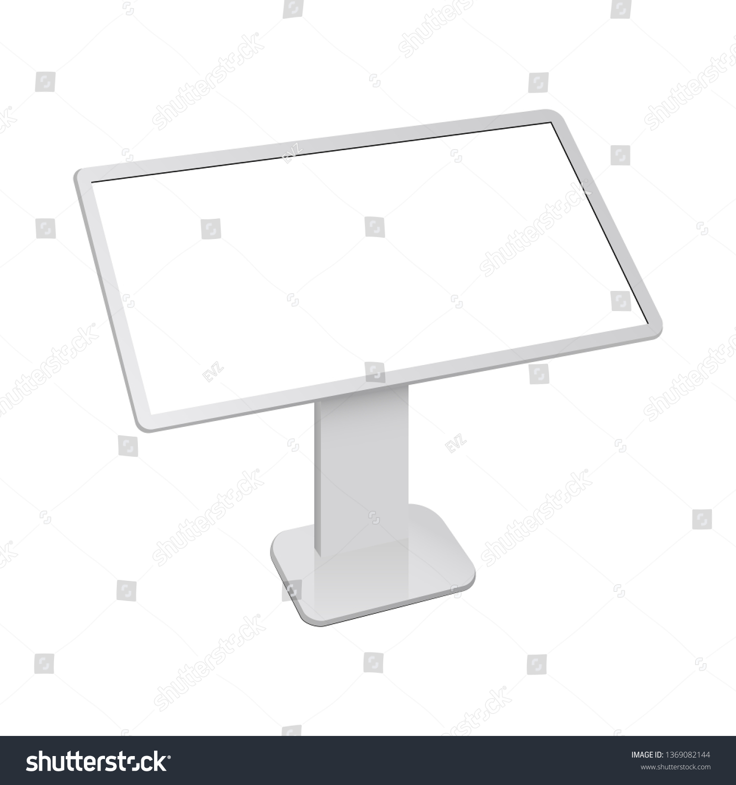 Interactive Digital Kiosk Blank Touch Screen: vector de stock (libre de ...