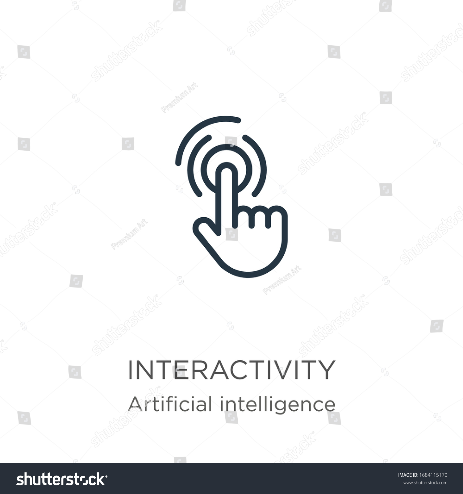 Icono de interactividad. Icono de contorno: vector de stock (libre de ...