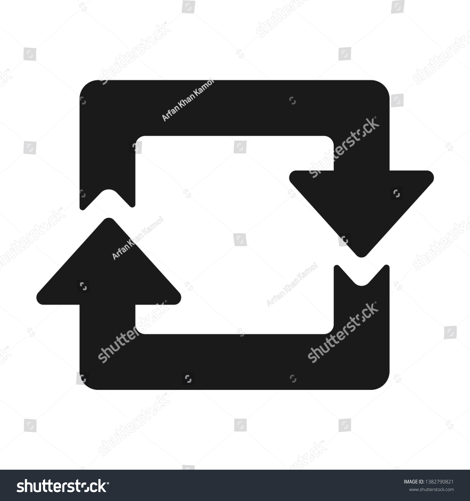 Interchange Swap Black Arrow Icon: vector de stock (libre de regalías ...