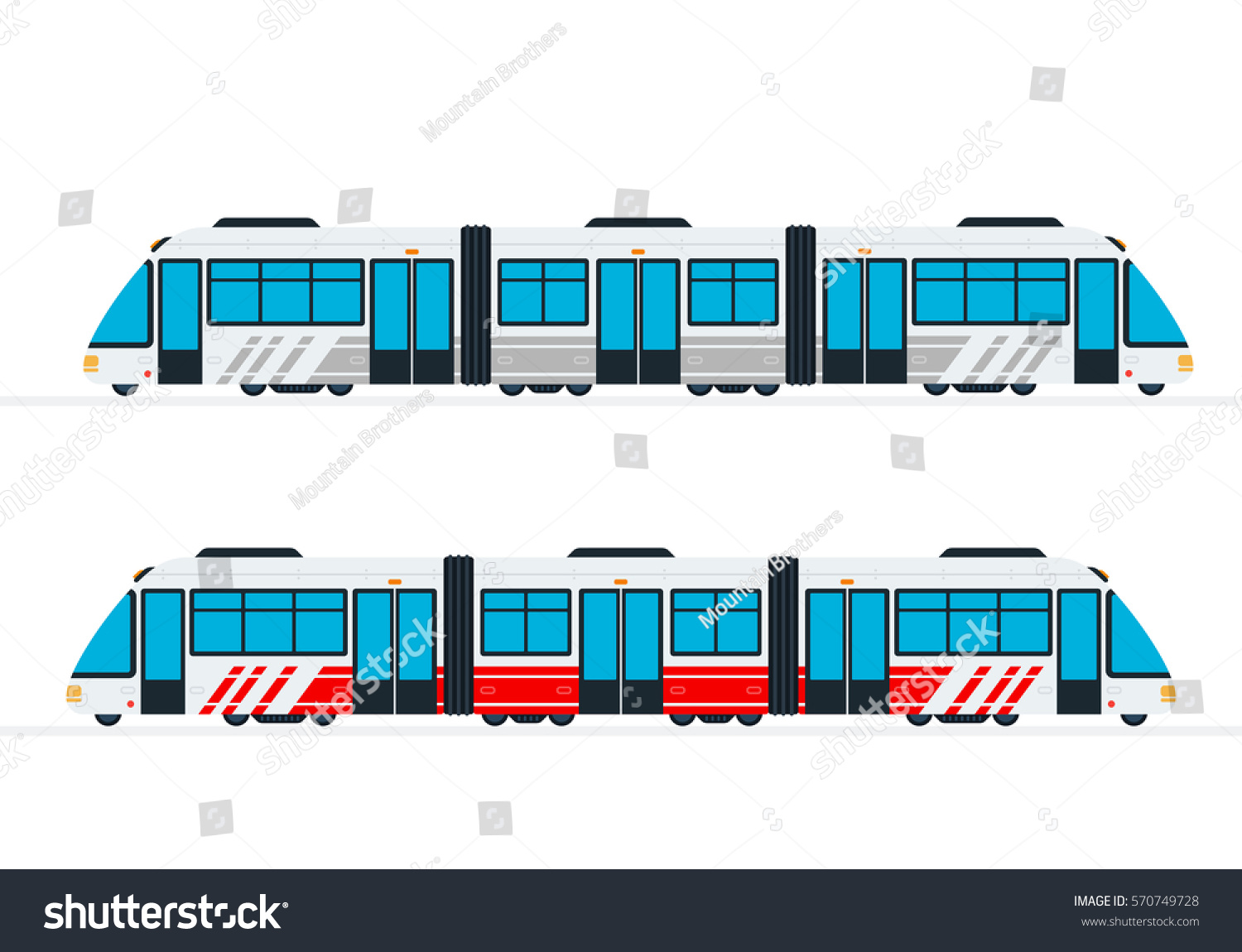 Intercity Passenger Train Vector Flat Material Stock Vector (Royalty ...