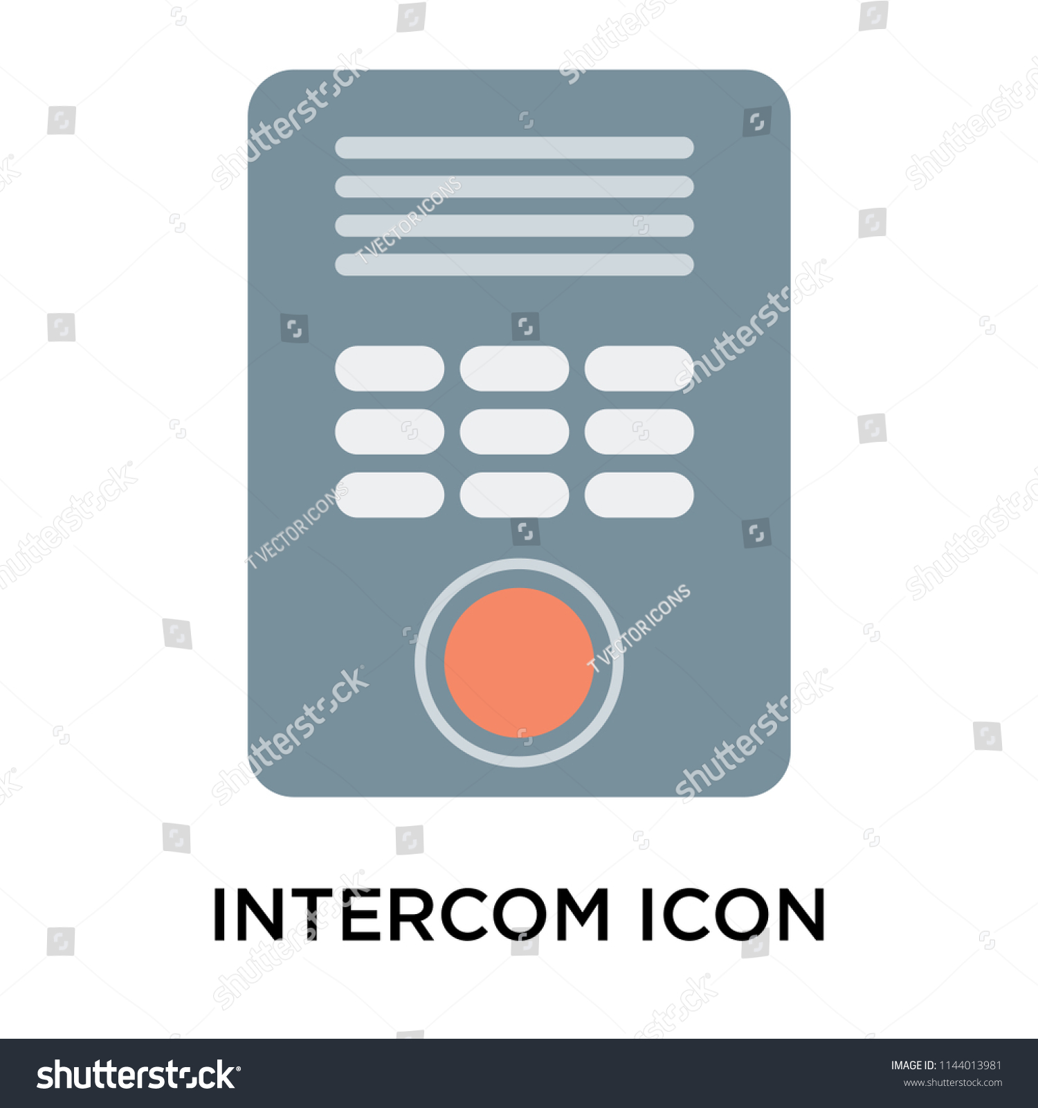 Intercom Icon Vector Isolated On White Stock Vector (Royalty Free ...