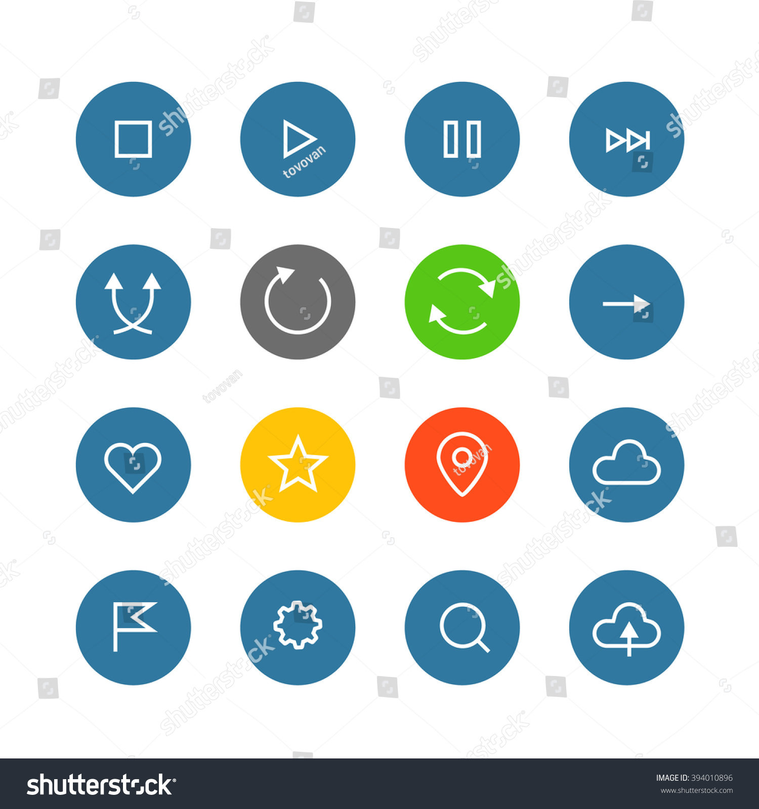 Colección vectorial de pictogramas de color: vector de stock (libre de ...