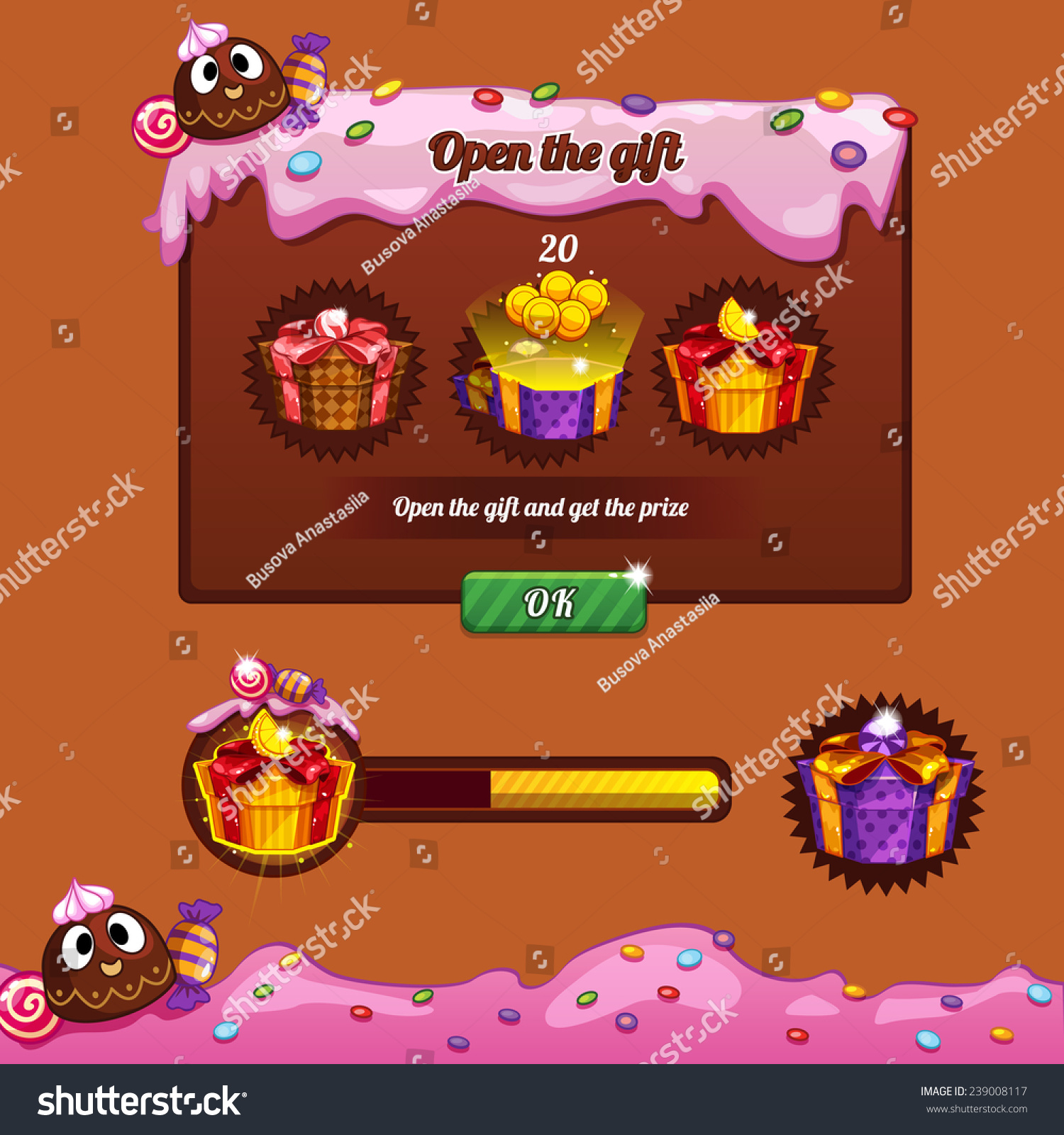 Interface Game Design Gifts Progress Bar: เวกเตอร์สต็อก (ปลอดค่า ...