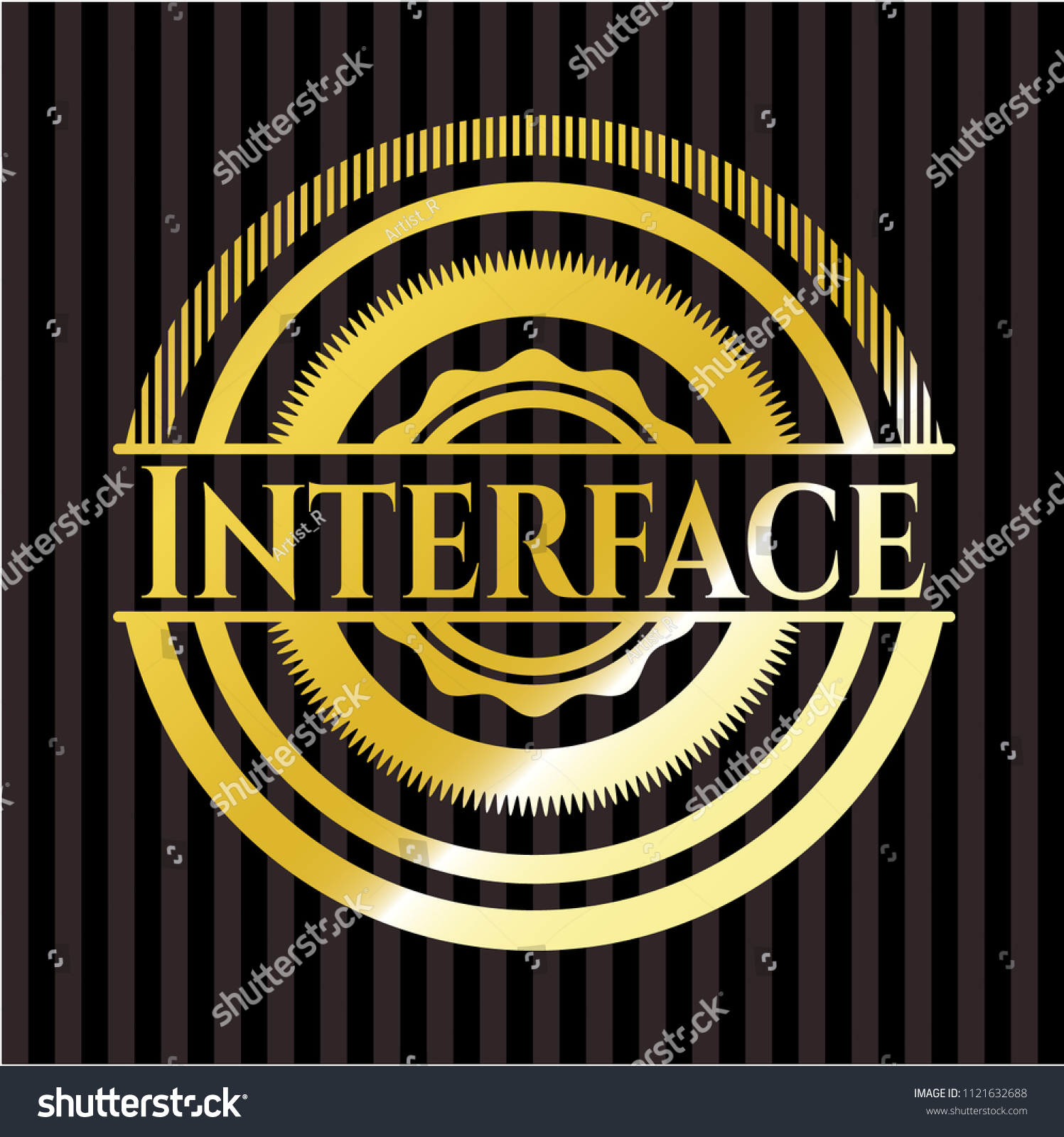 Interface Golden Emblem Badge Stock Vector (Royalty Free) 1121632688 ...