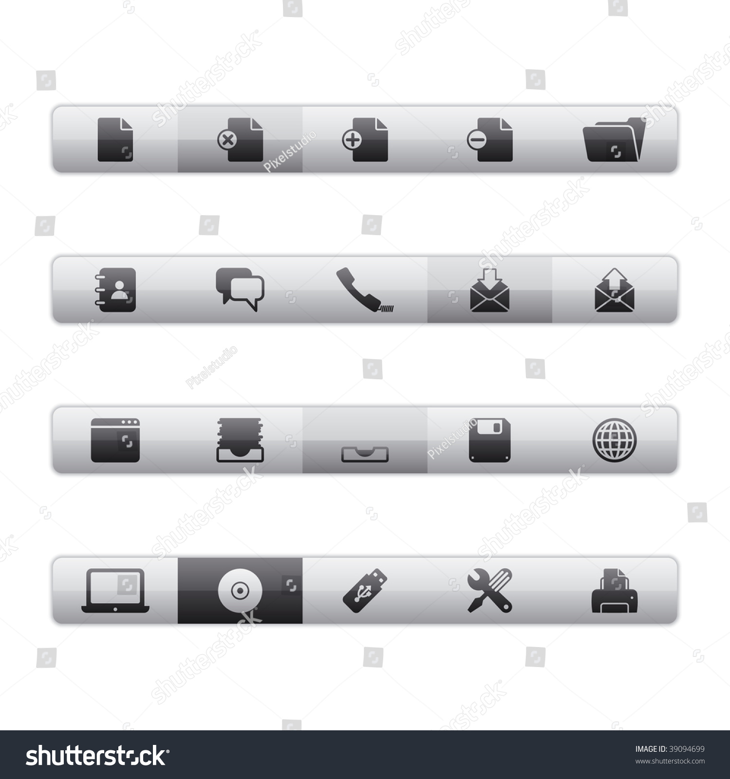Interface Icons Office Gray Editable Vector Stock Vector (Royalty Free ...