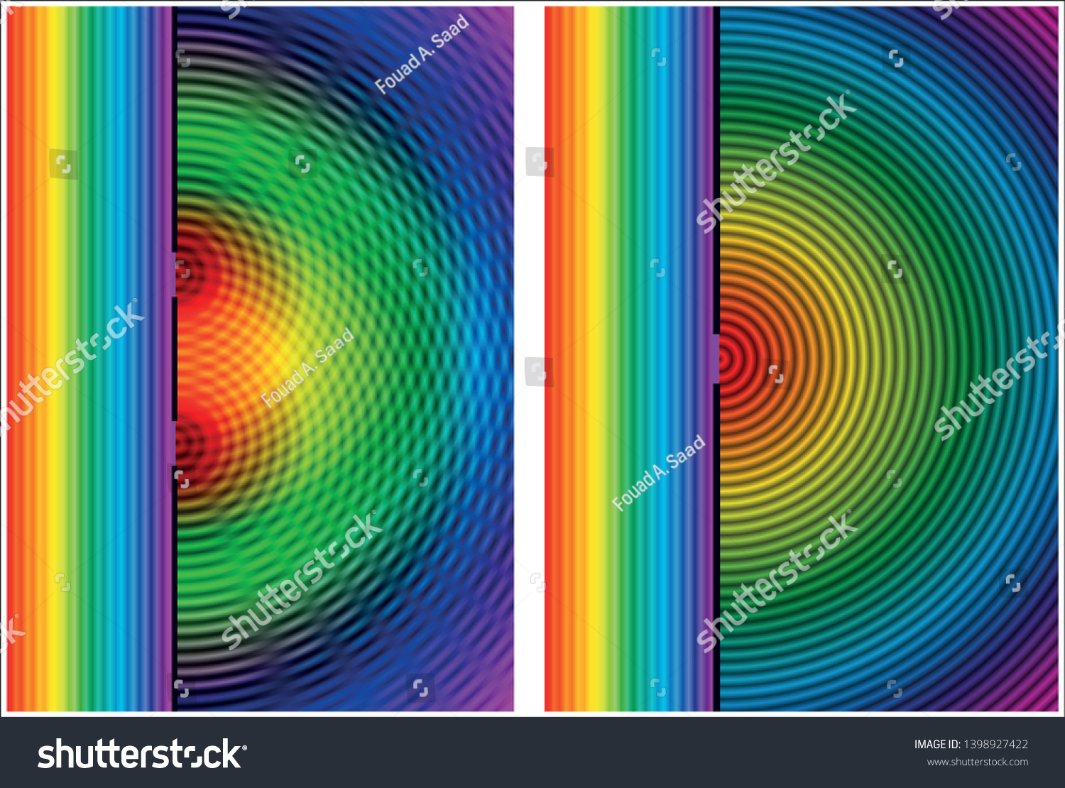 Interference Waves Two Point Sources Stock Vector (Royalty Free) 1398927422