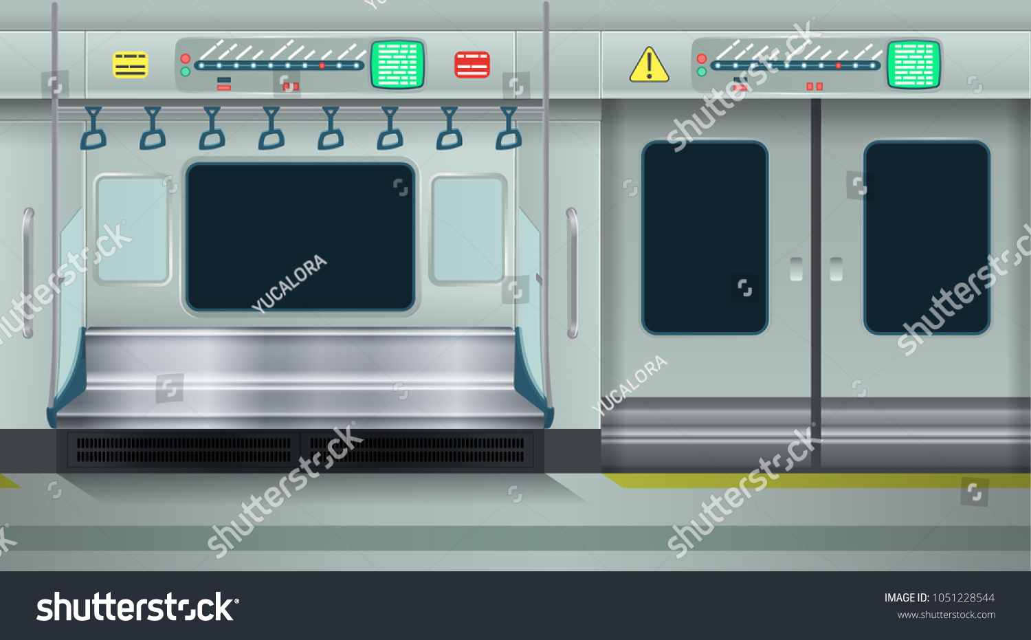 Interior Empty Metro Cartoon Vector Illustration Stock Vector (Royalty ...