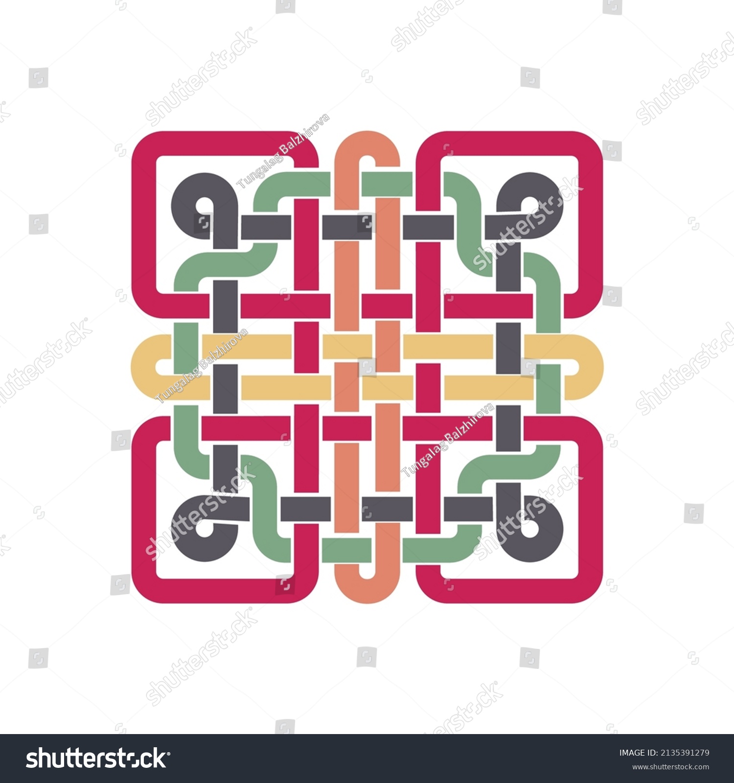 Interlaced Five Ribbons Ornate Vector Stock Vector (Royalty Free ...