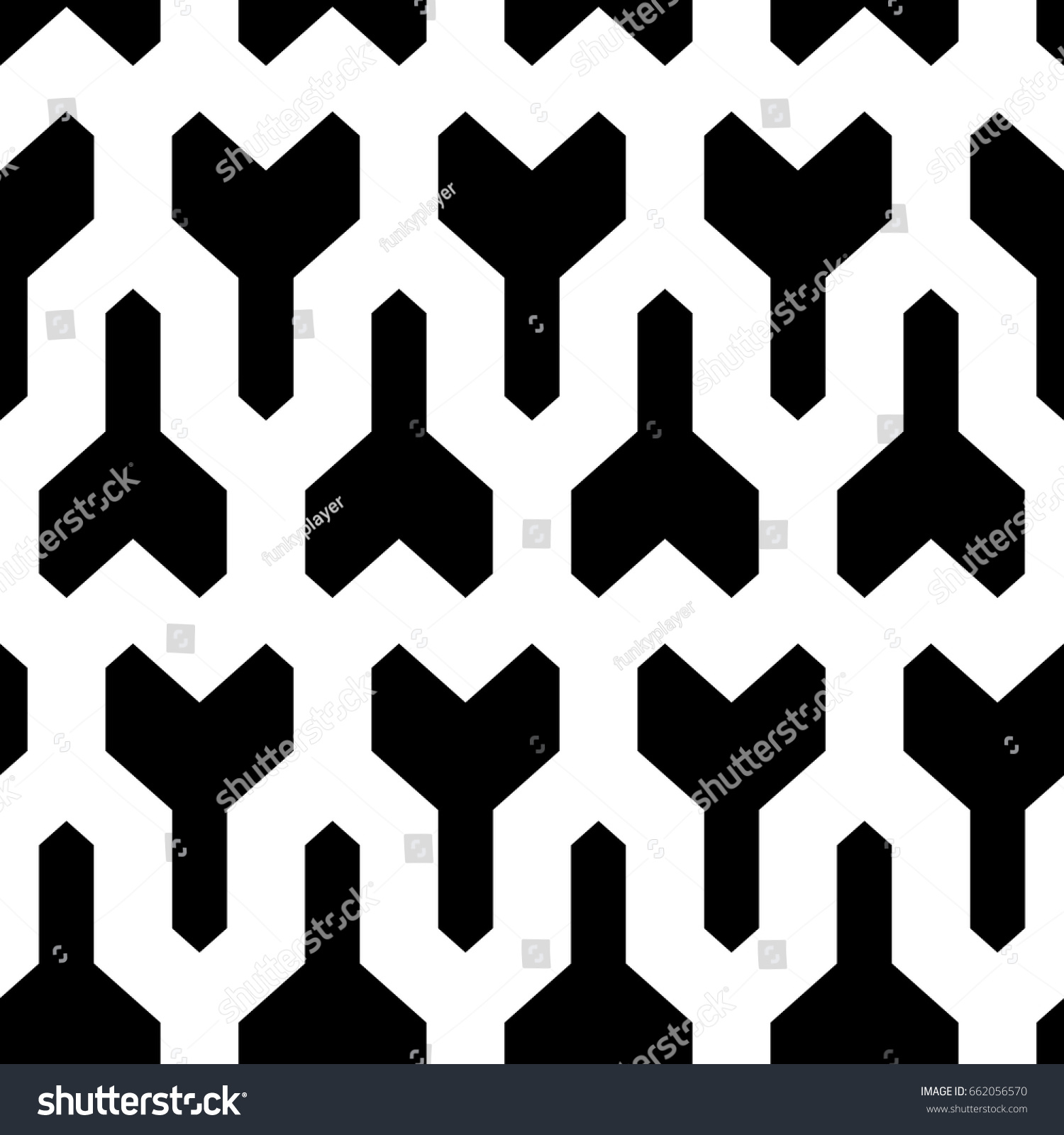 Interlocking Three Pronged Blocks Repeated Black 스톡 벡터(로열티 프리 ...