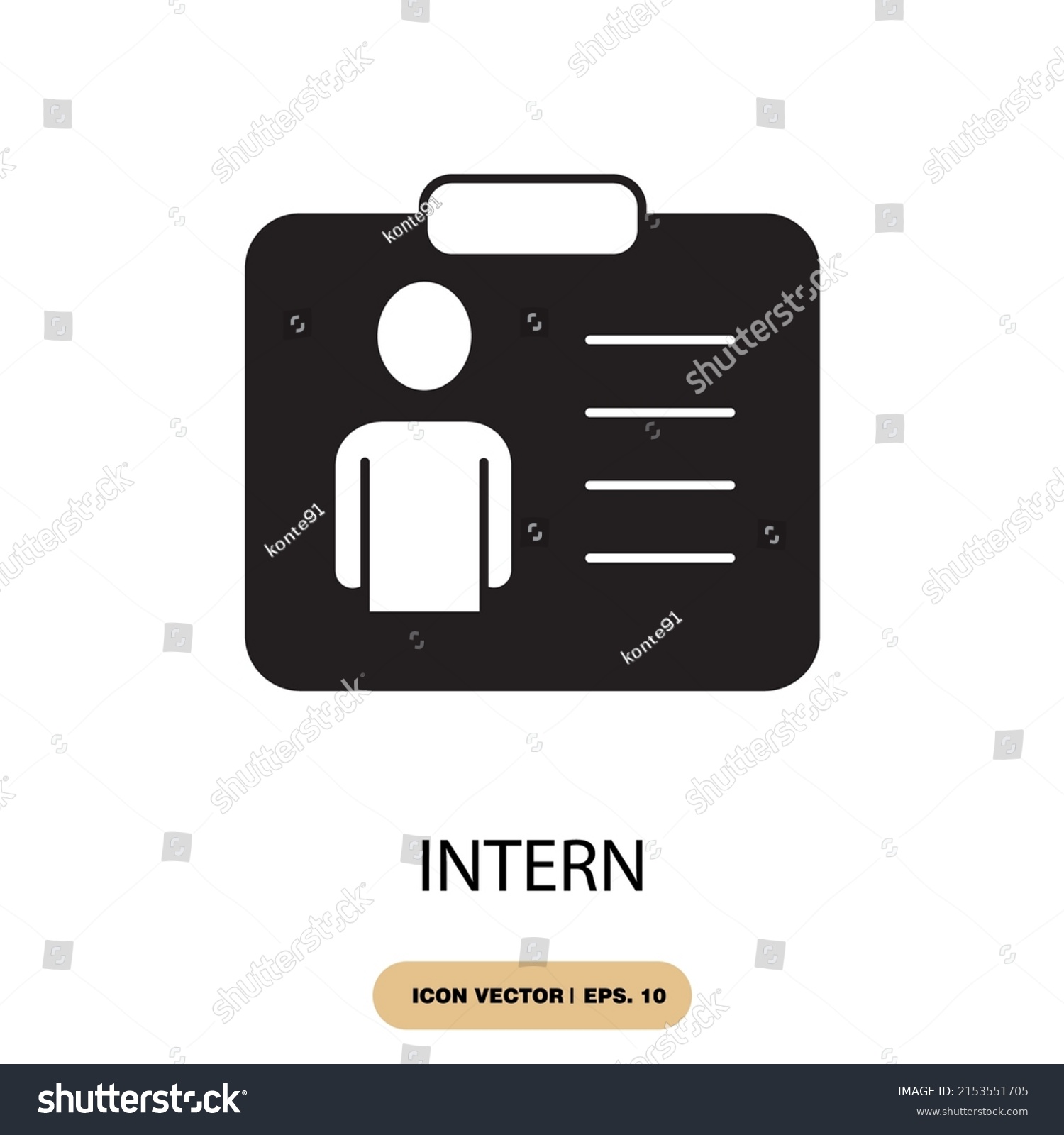 Intern Icons Symbol Vector Elements Infographic Stock Vector (Royalty ...