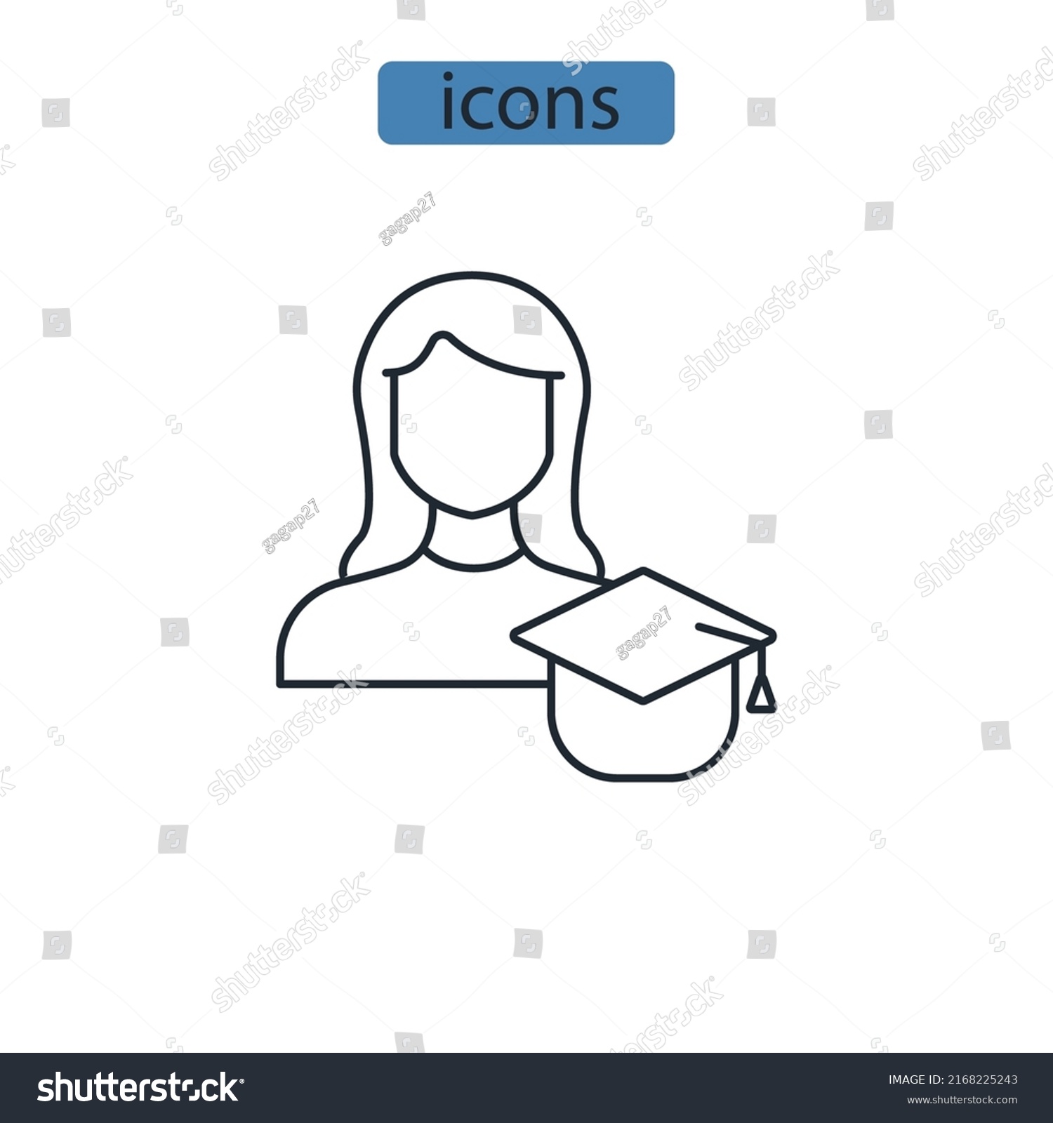 Intern Icons Symbol Vector Elements Infographic Stock Vector (Royalty ...