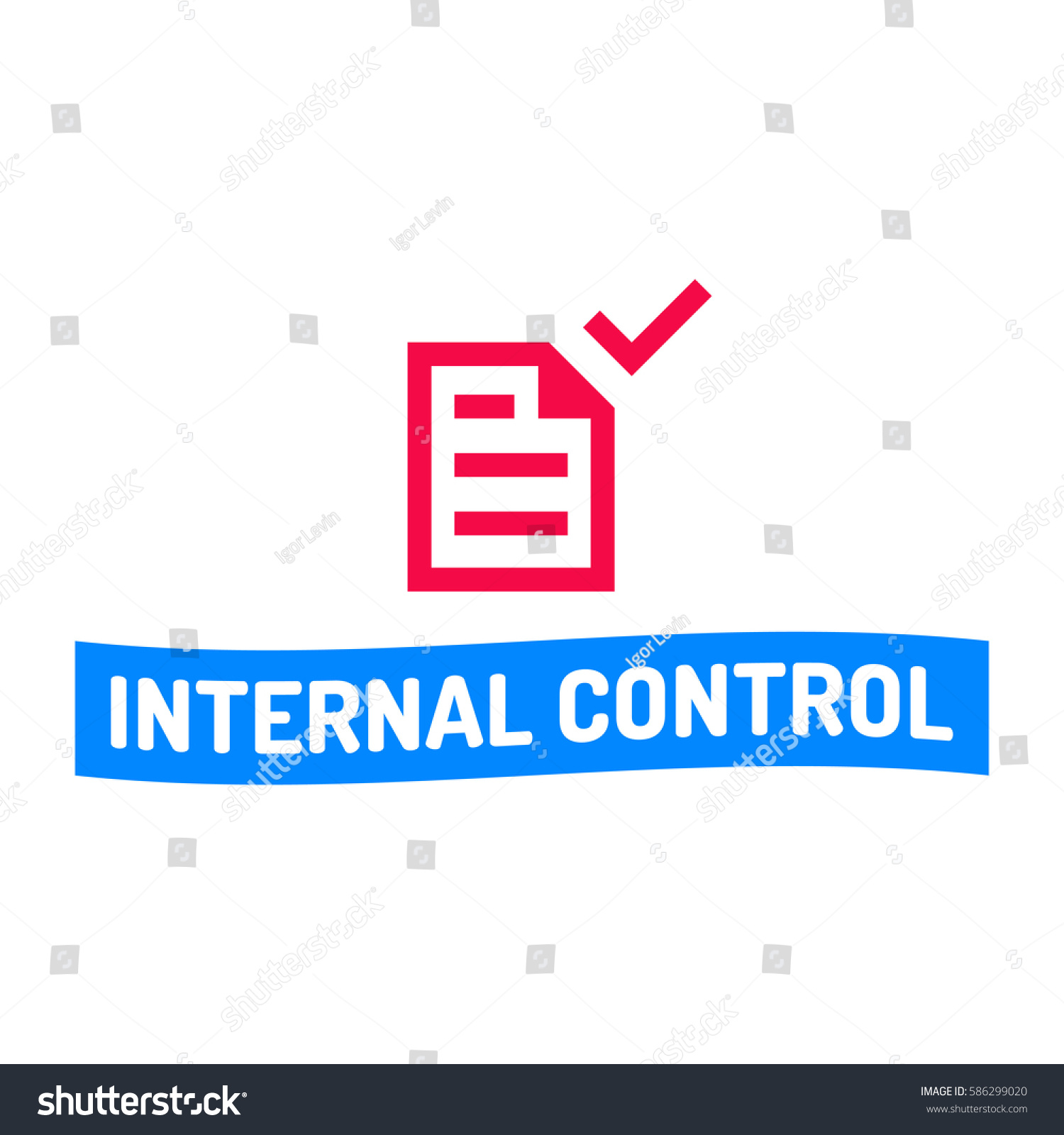 Internal Control Badge Document Icon Flat Stock Vector (Royalty Free ...