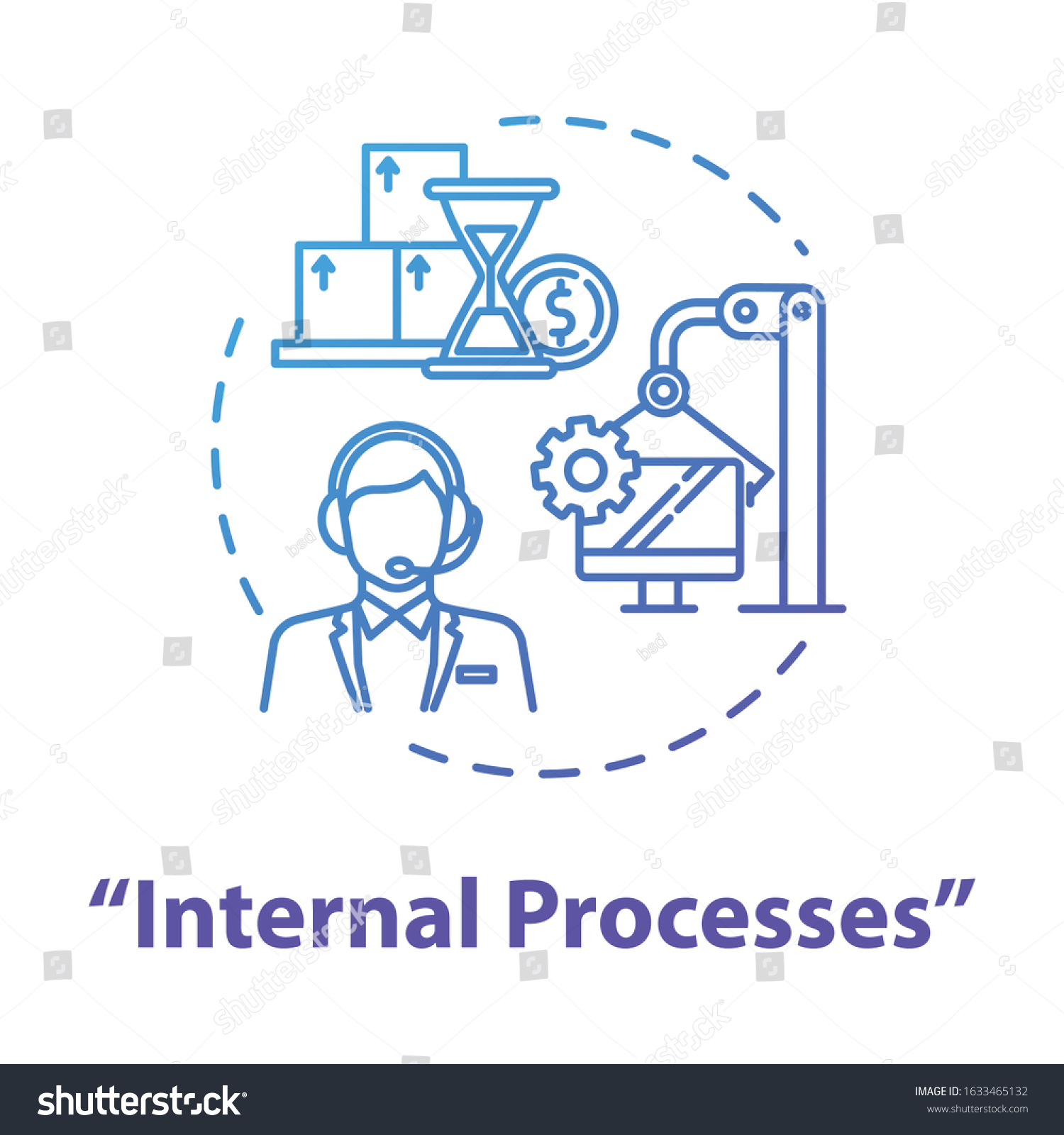 Internal Processes Concept Icon Risk Analysis Stock Vector (Royalty ...