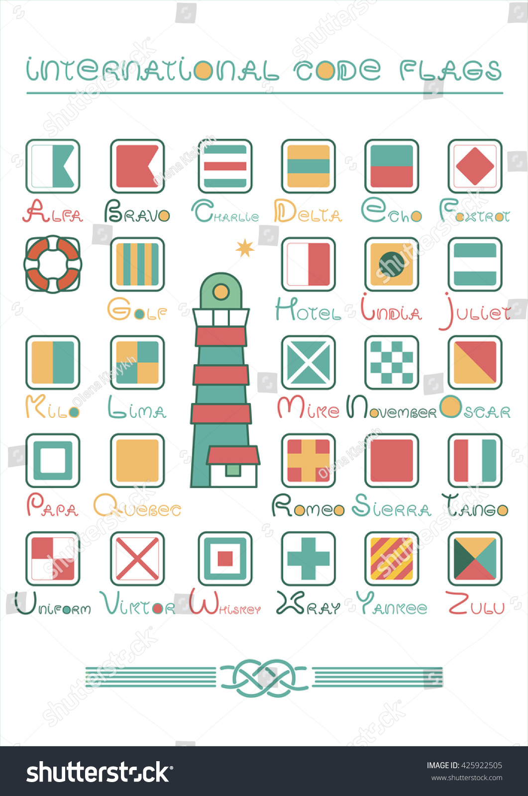 International Code Flag Pictogram Poster: vector de stock (libre de ...