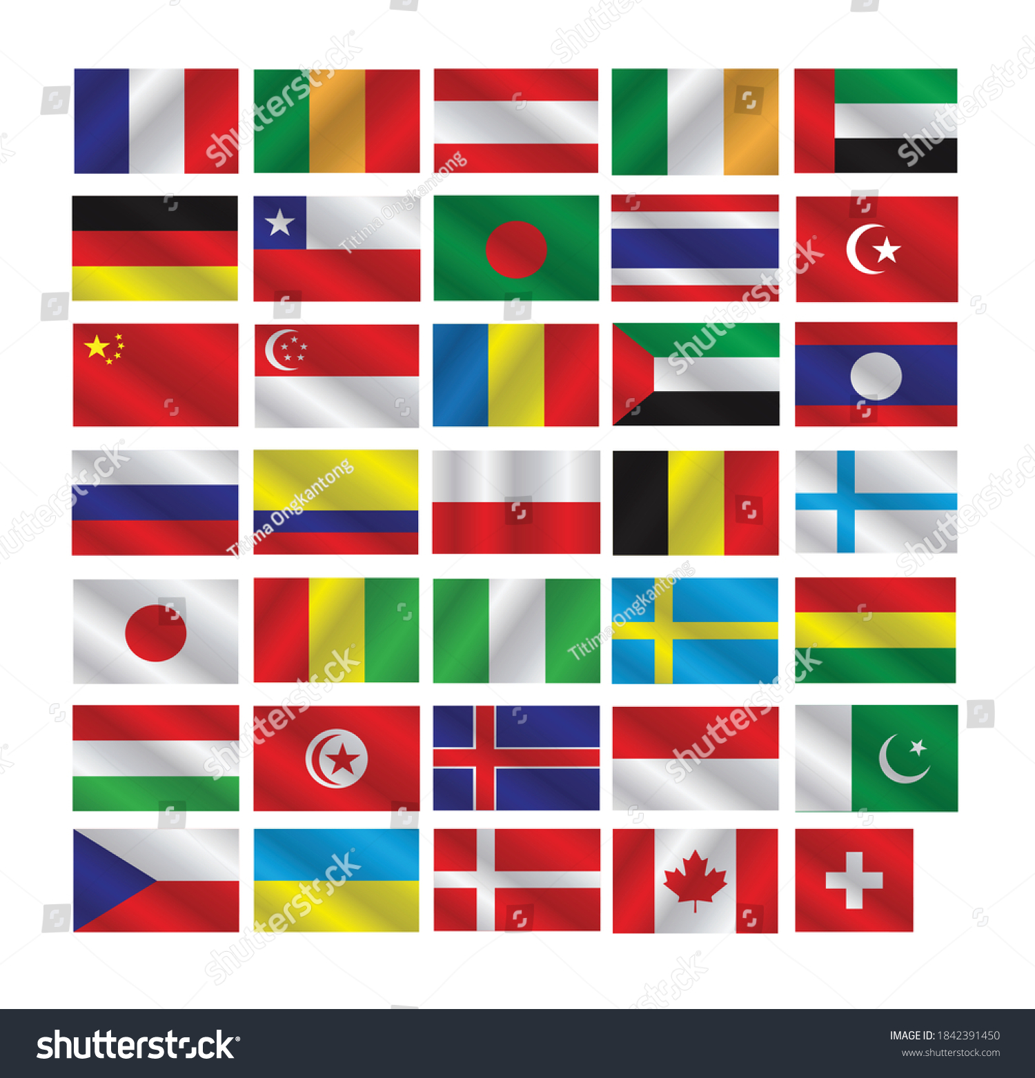 International Flag Logo Vector Set Stock Vector (Royalty Free) 1842391450