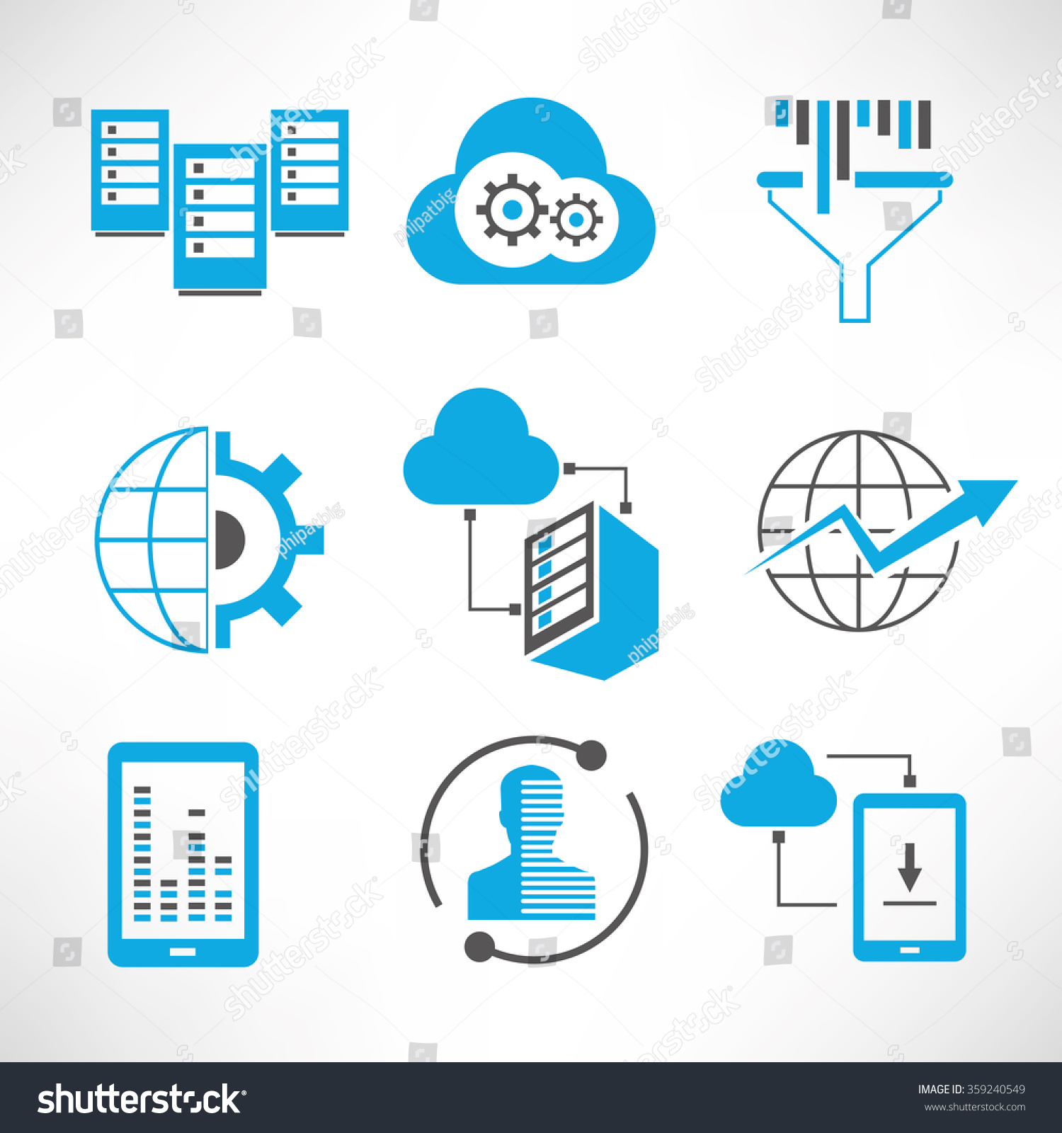 Internet Network Icons Stock Vector (Royalty Free) 359240549
