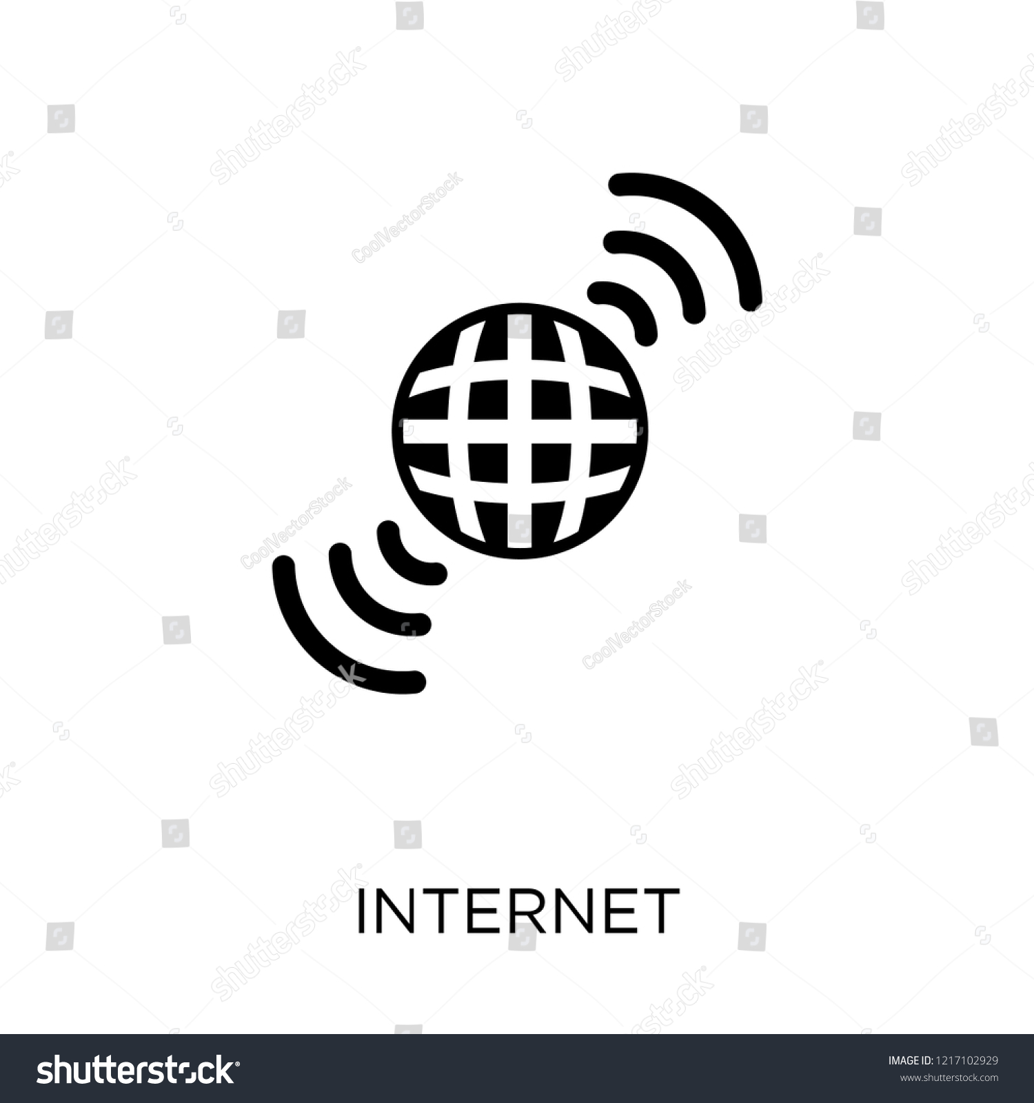Internet Icon Internet Symbol Design Internet Stock Vector (Royalty ...