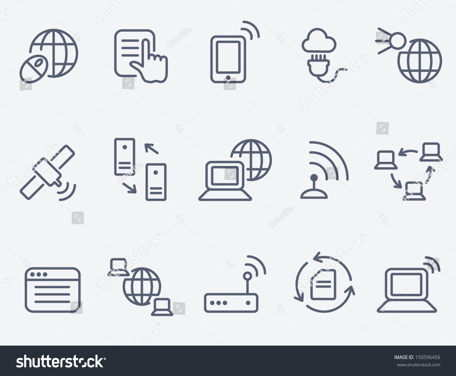 Internet Icons Stock Vector 150596456 - Shutterstock