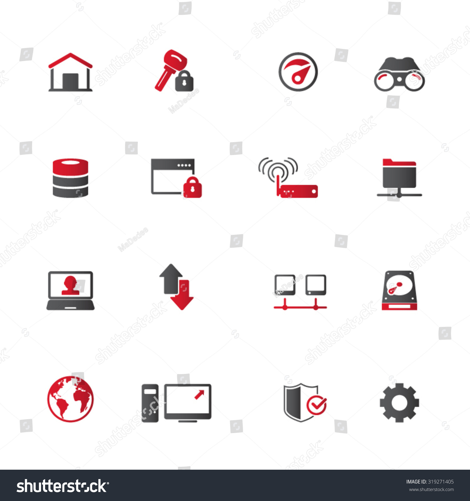 Internet Network Icon Set Stock Vector (Royalty Free) 319271405