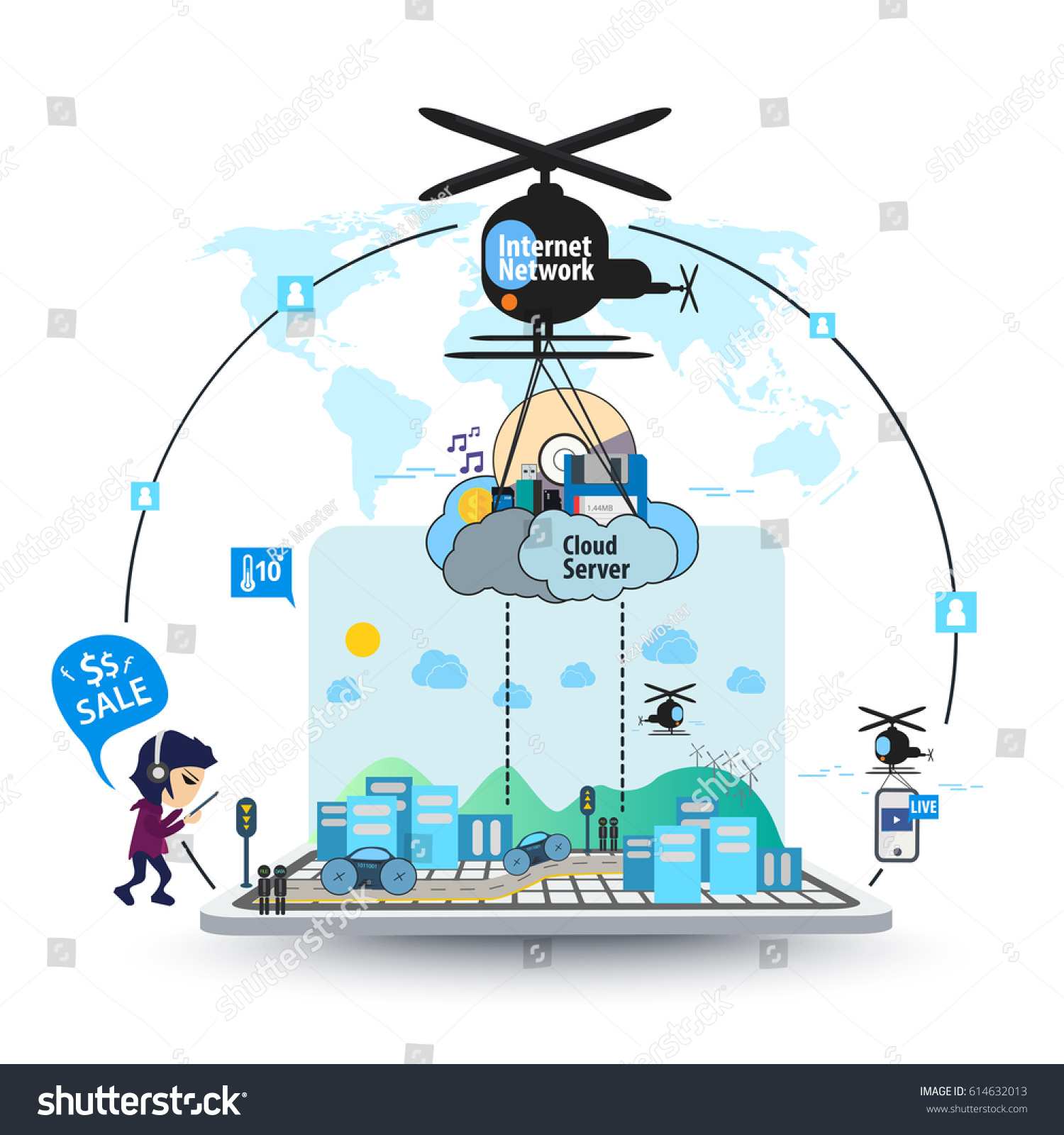 Internet Network User Communication Global Data Stock Vector (Royalty ...