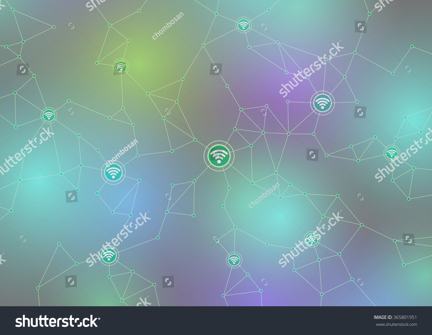 Internet Things Sensor Network Abstract Image Stock Vector (Royalty ...