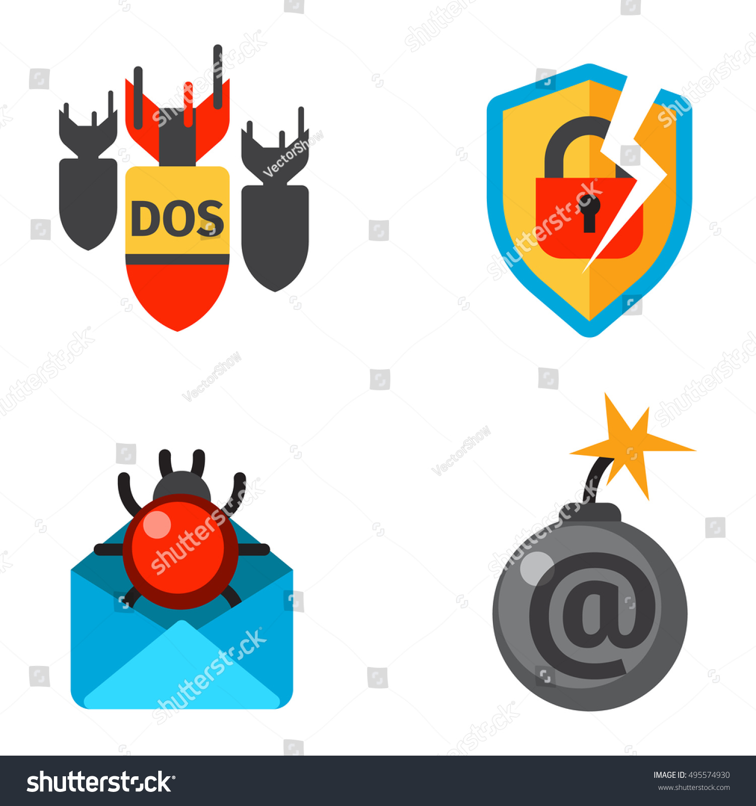 Internet Security Safety Icons Stock Vector (Royalty Free) 495574930