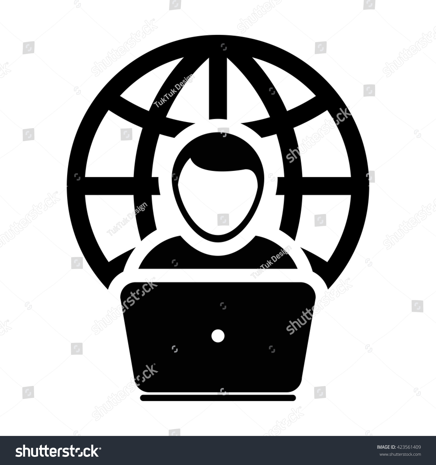 Internet User Icon Laptop Vector Stock Vector (Royalty Free) 423561409 ...