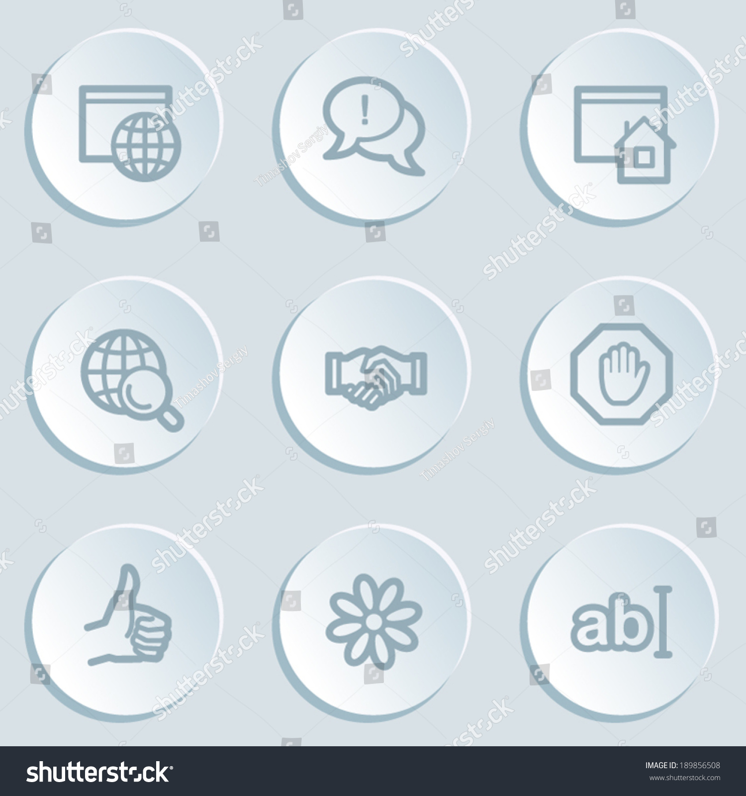 Internet Web Icon Set 1 White Stock Vector (Royalty Free) 189856508 ...