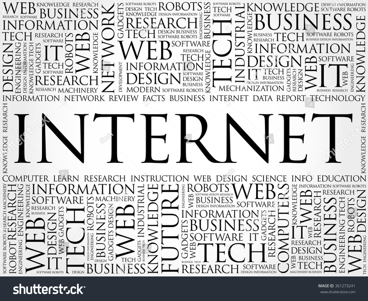 Internet Word Cloud Business Concept Stock Vector (Royalty Free ...