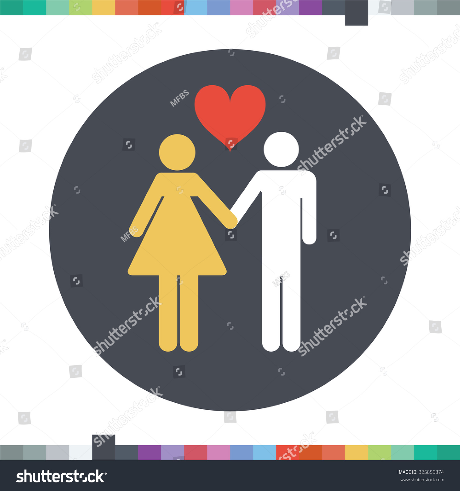Interracial Couple Icon Stock Vector (Royalty Free) 325855874 ...