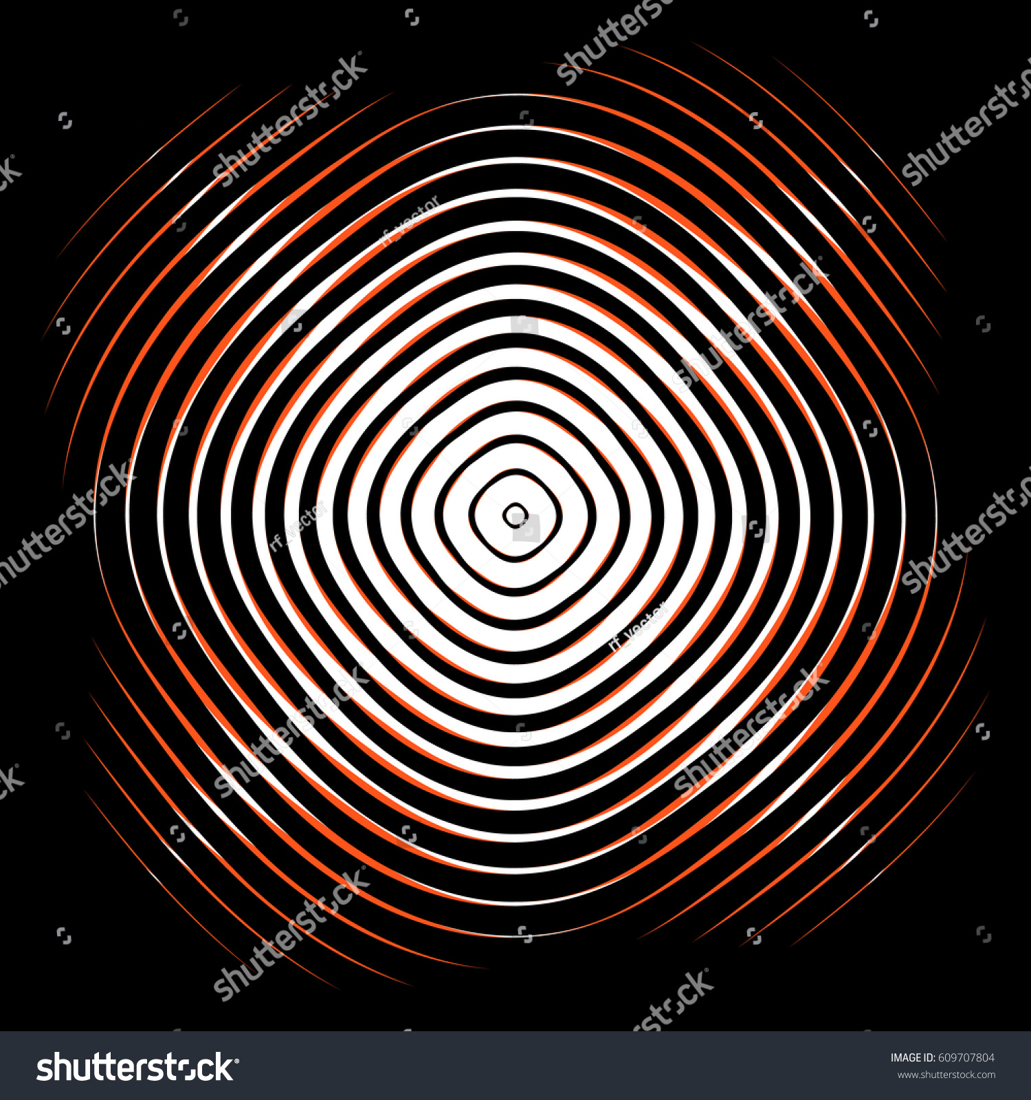 Intersecting Concentric Circles Moire Noise Effect Stock Vector ...