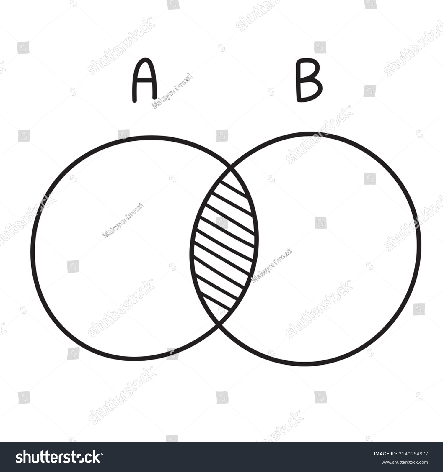 Intersection Venn Diagram Doodle Icon Stock Vector (Royalty Free ...