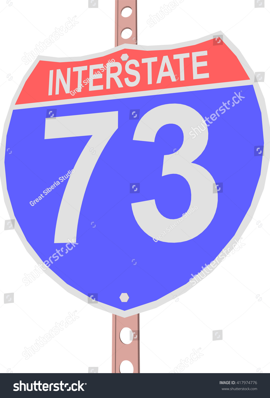 Interstate Highway 73 Road Sign Stock Vector (Royalty Free) 417974776 ...