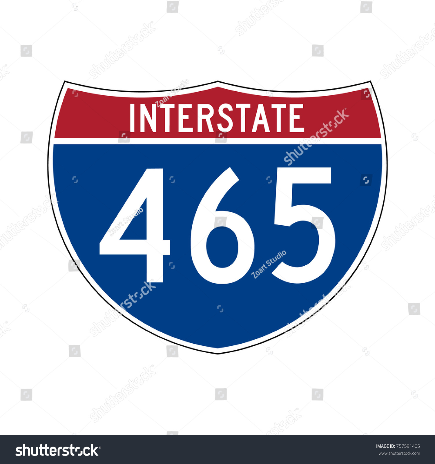 Interstate Highway 465 Road Sign Stock Vector (Royalty Free) 757591405