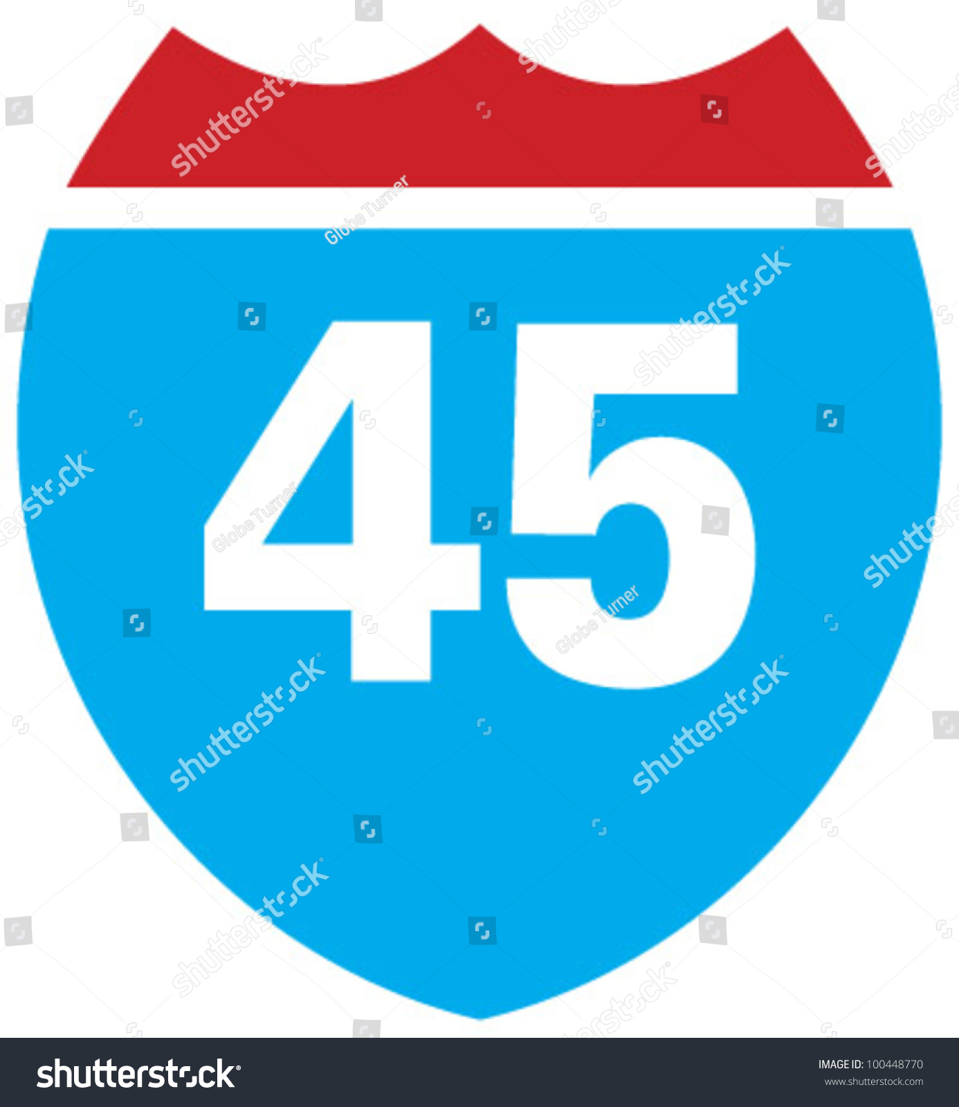 Interstate 45 Highway Sign: vector de stock (libre de regalías ...
