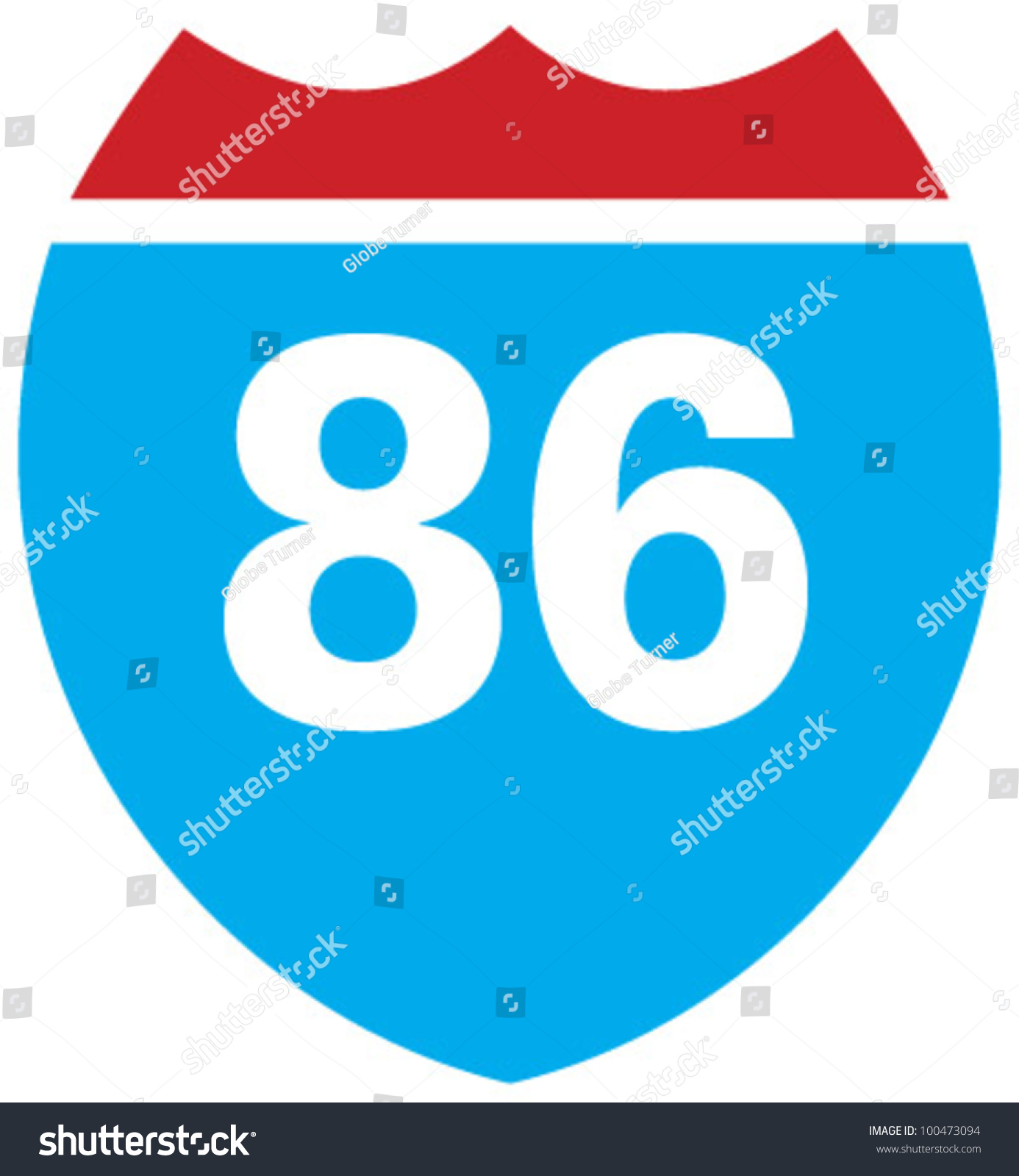 Interstate 86 Highway Sign Stock Vector (Royalty Free) 100473094