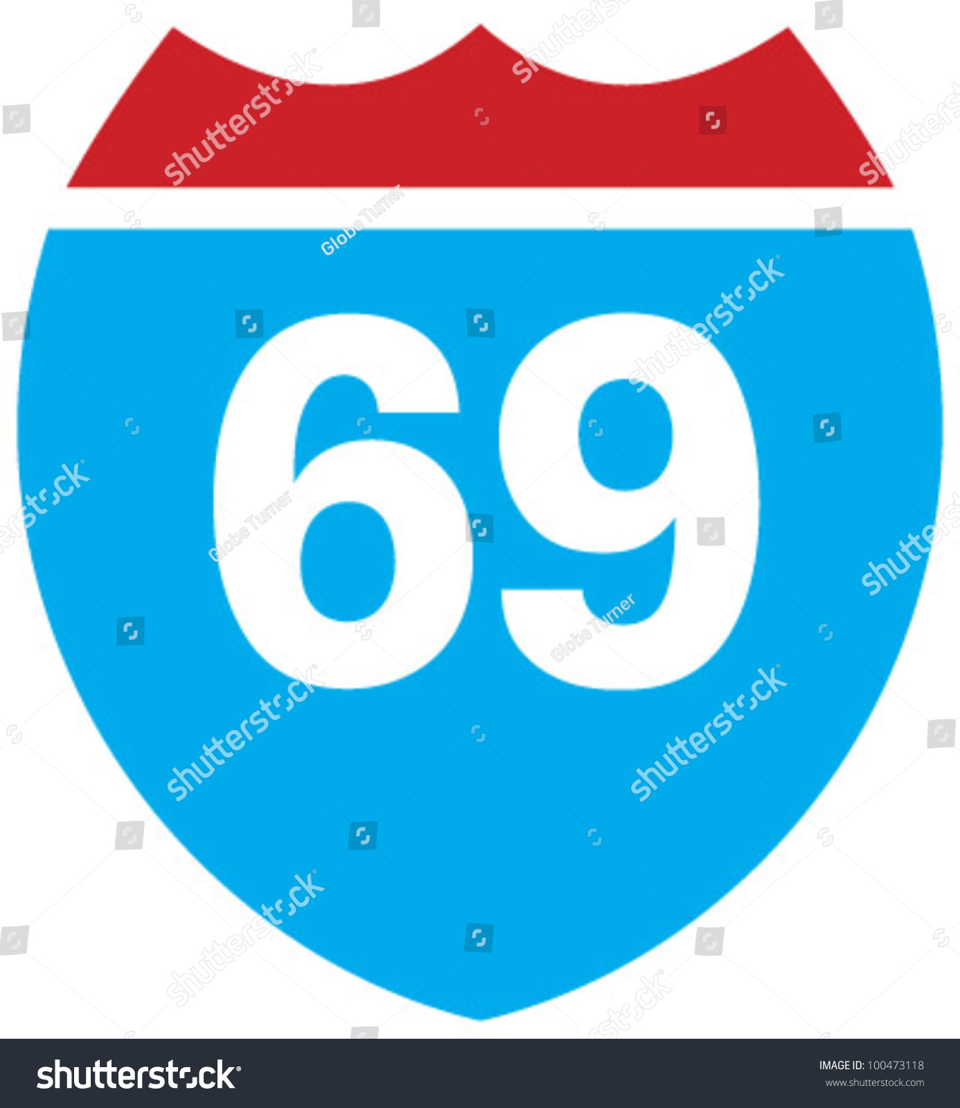 Interstate 69 Highway Sign: vector de stock (libre de regalías ...