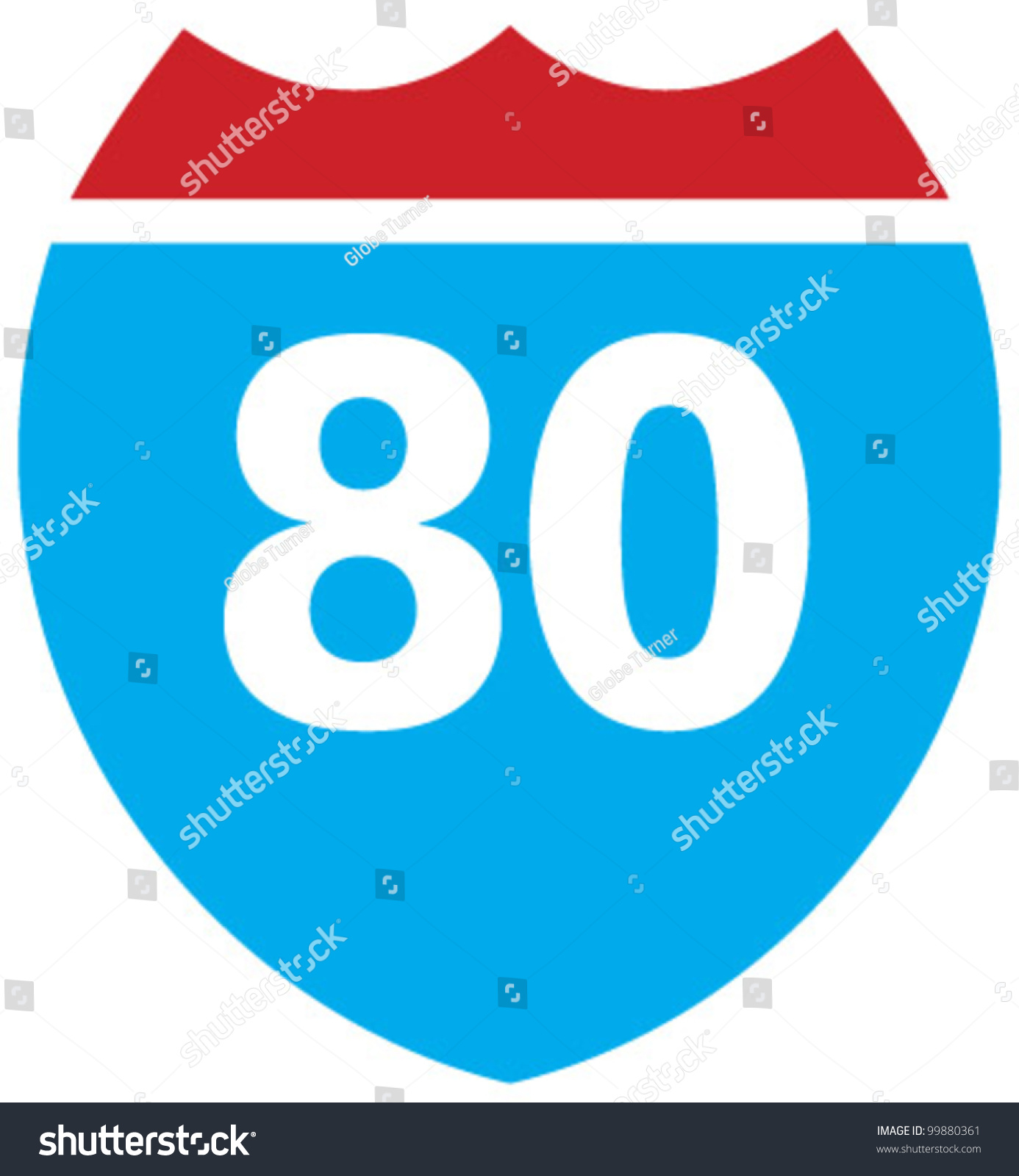 Interstate 80 Highway Sign: vector de stock (libre de regalías ...