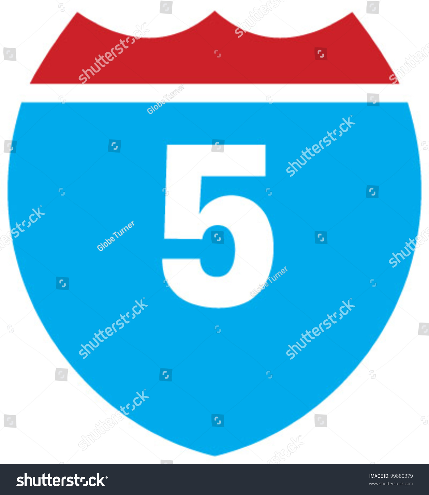 Interstate 5 Highway Sign Stock Vector Illustration 99880379 : Shutterstock